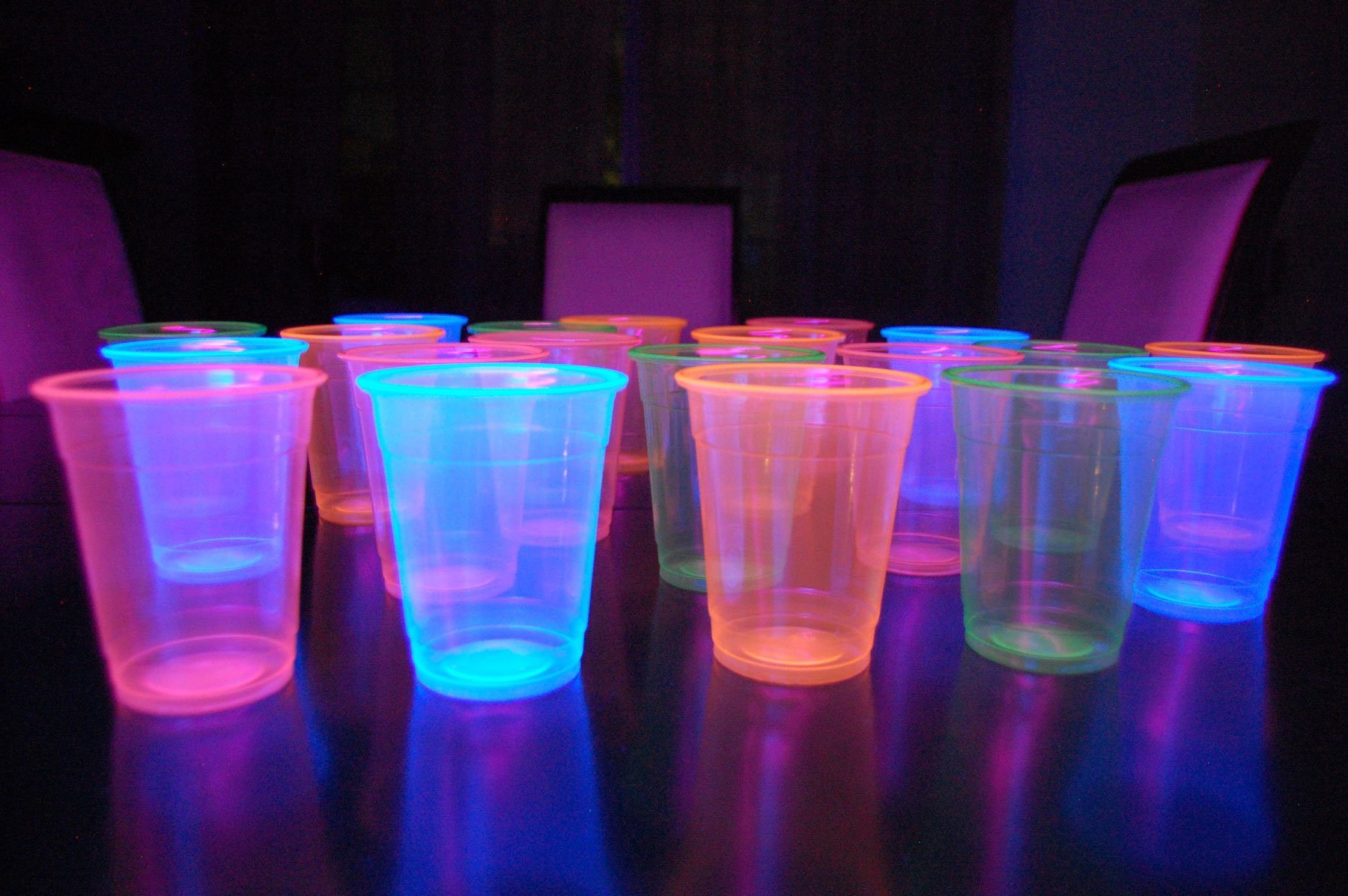 Buy DirectGlow 12oz Neon Assorted Blacklight Reactive Soft Plastic Cups