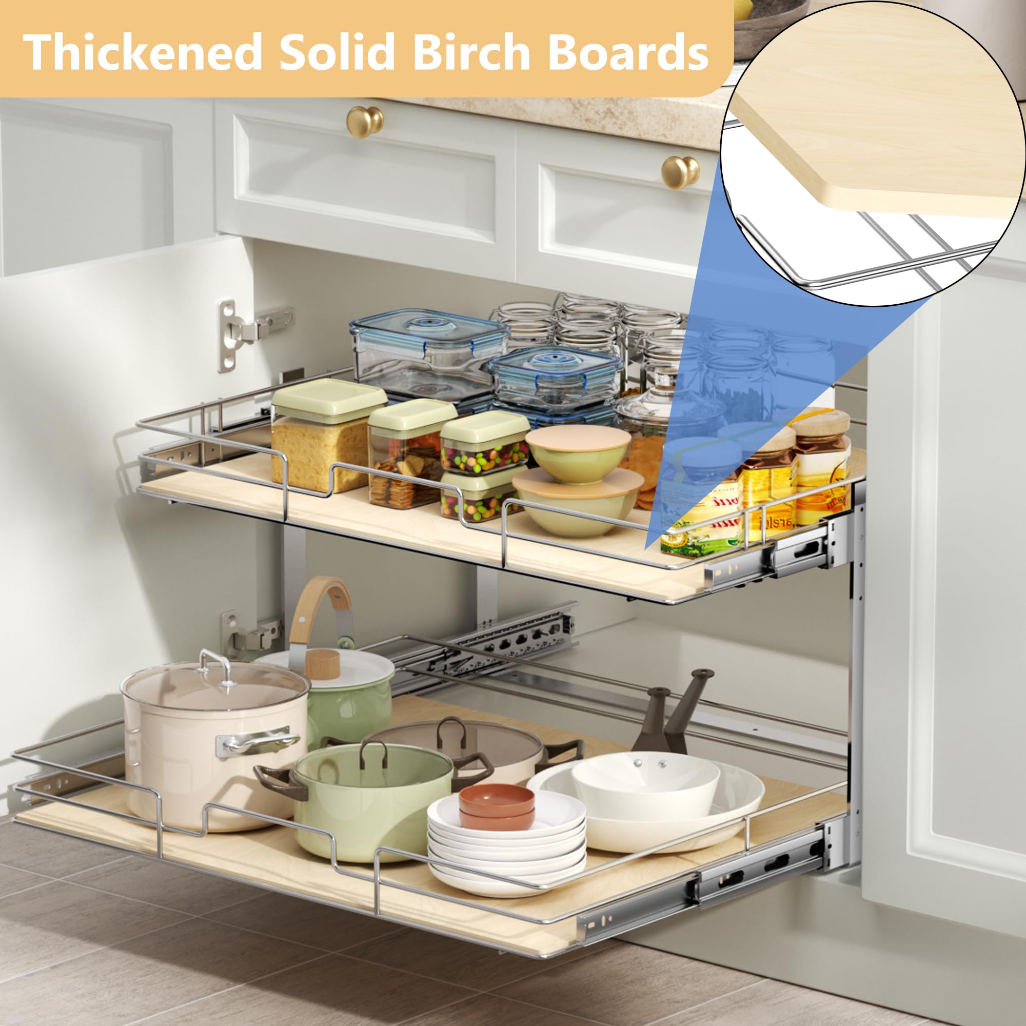 Snapklik.com : ROOMTEC 2 Tier Individual Pull Out Cabinet Organizer ...