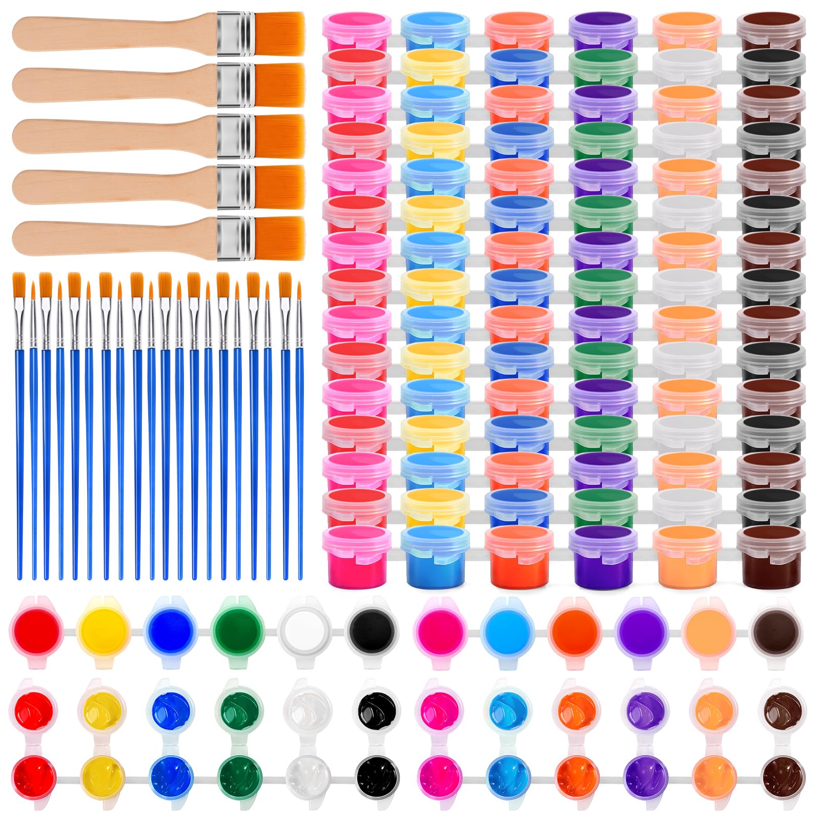 Amazon.com: Dyrfolm 145 Pcs Mini Acrylic Paint Set,12 Colors Acrylic ...