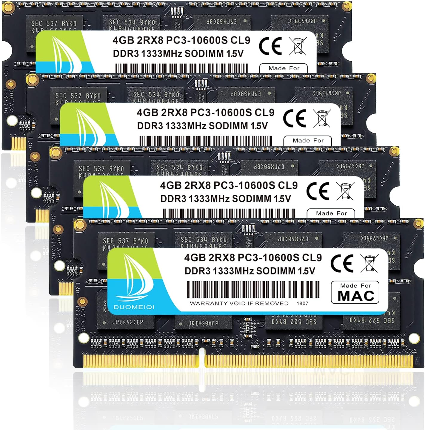 DDR3 16GB Kit (4 x 4gb) RAM DDR3 1333MHz SODIMM RAM PC3 10600S CL9 1.5V ...