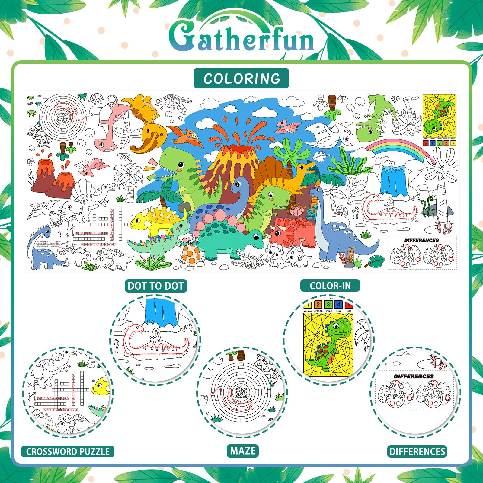 Snapklik.com : Dinosaur Party Giant Coloring Poster - 315x 72 Inches ...