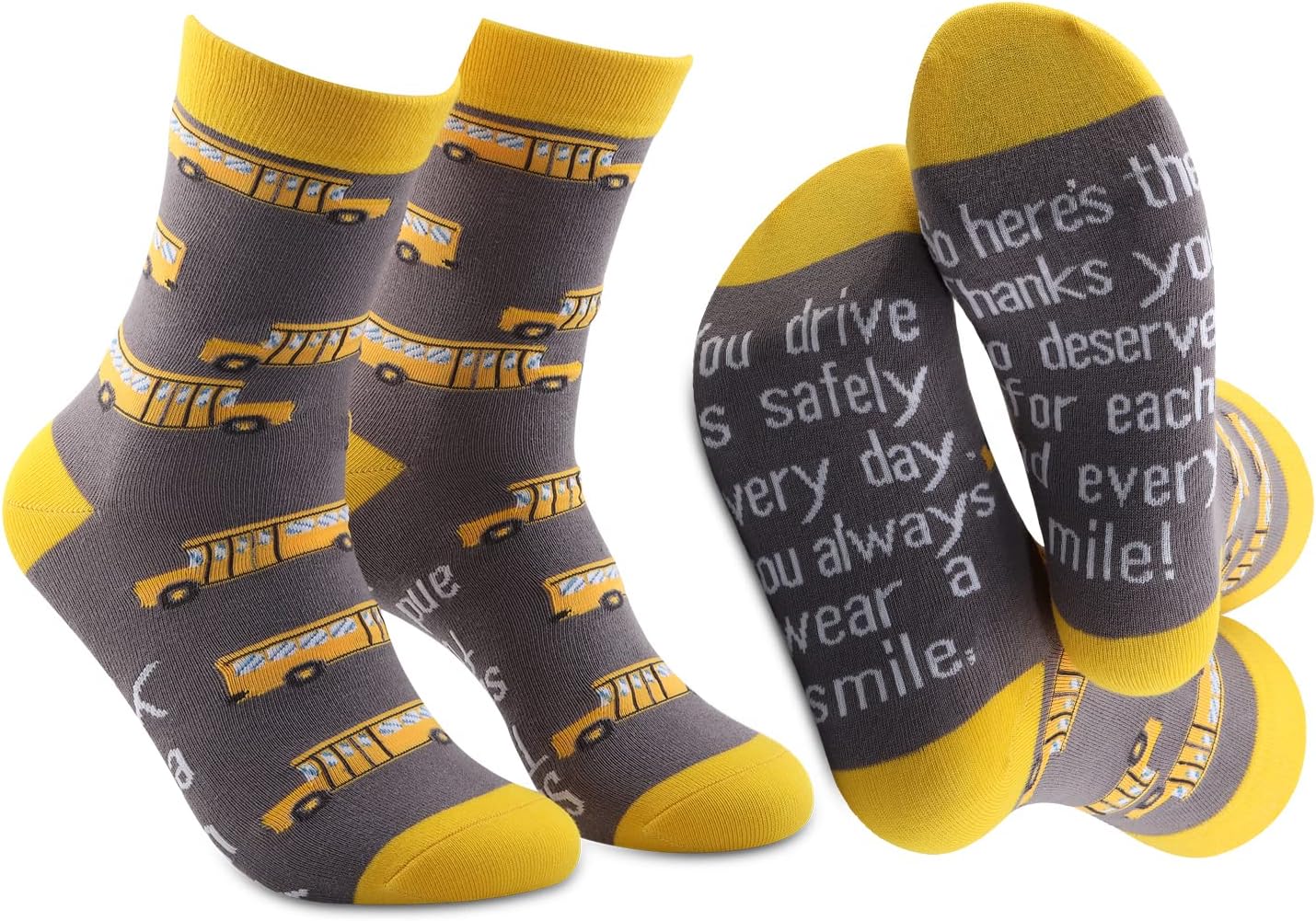 Amazon.com: MBMSO 2 Pair School Bus Driver Socks - Appreciation and ...