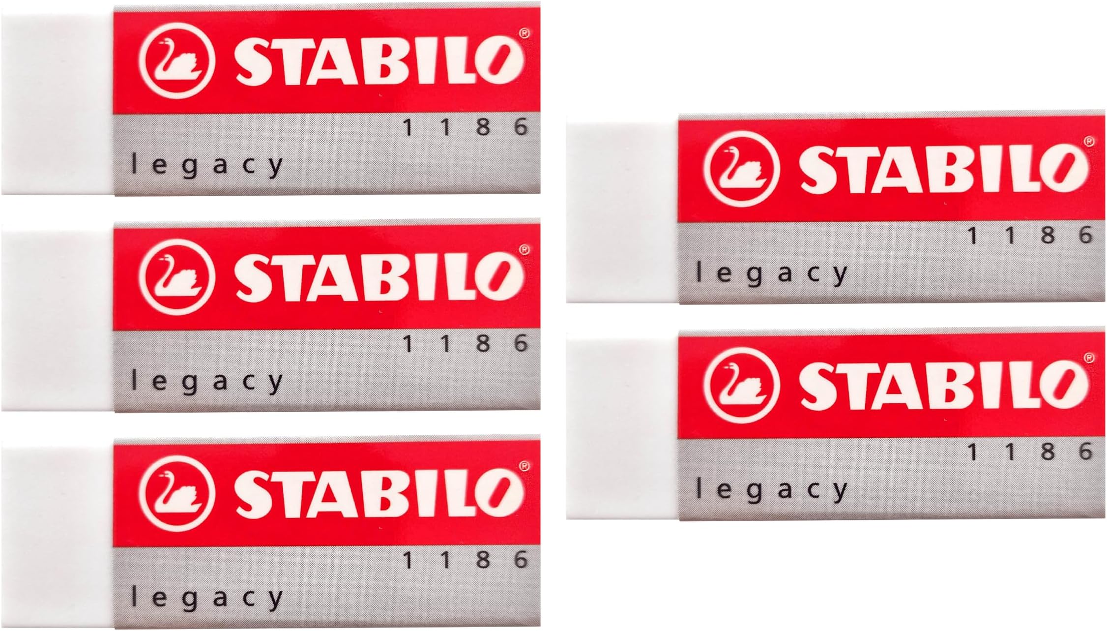 Eraser - STABILO Legacy 1186 - Pack of 5 - White : Amazon.co.uk ...