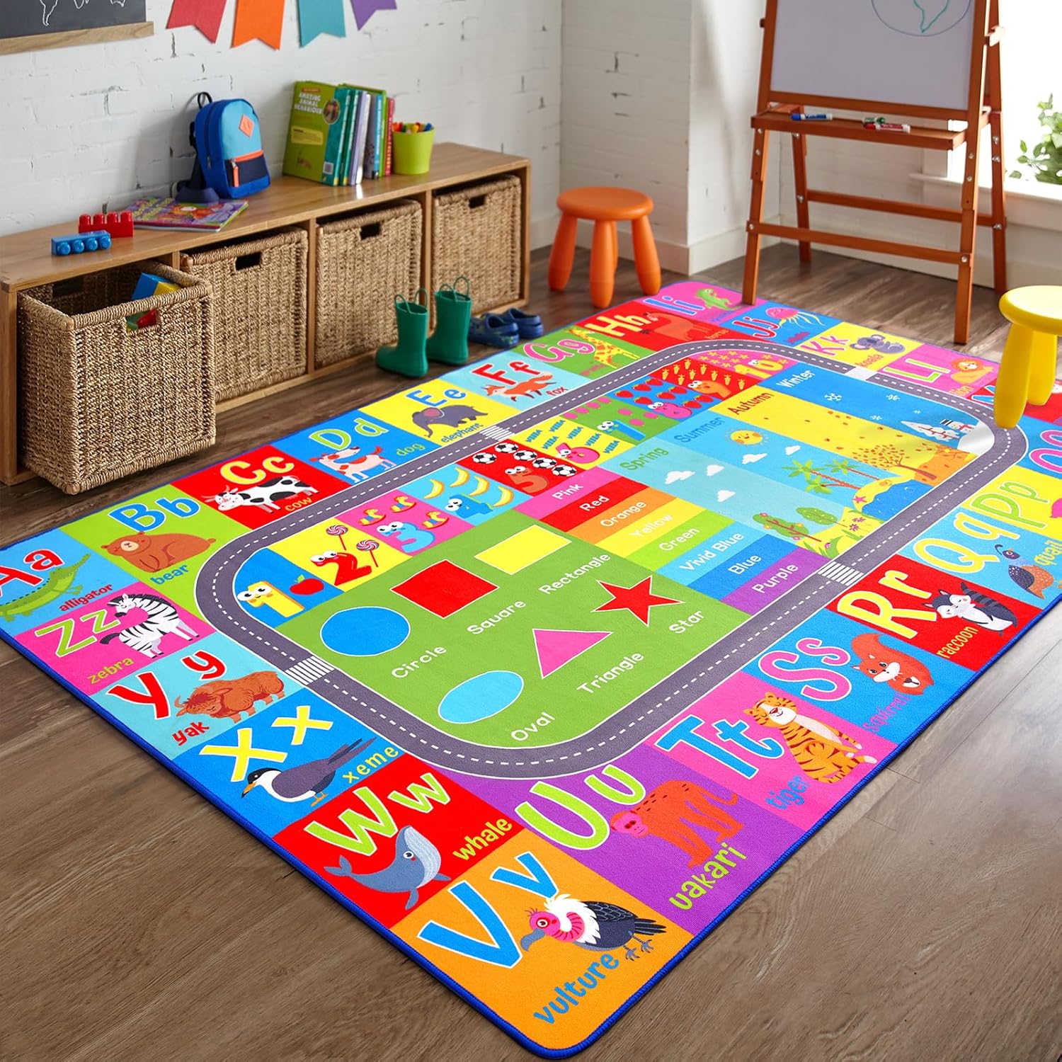 Amazon.com: HOMORE Kids Educational Rug, 5x7 Kids Collection Area Rug ...