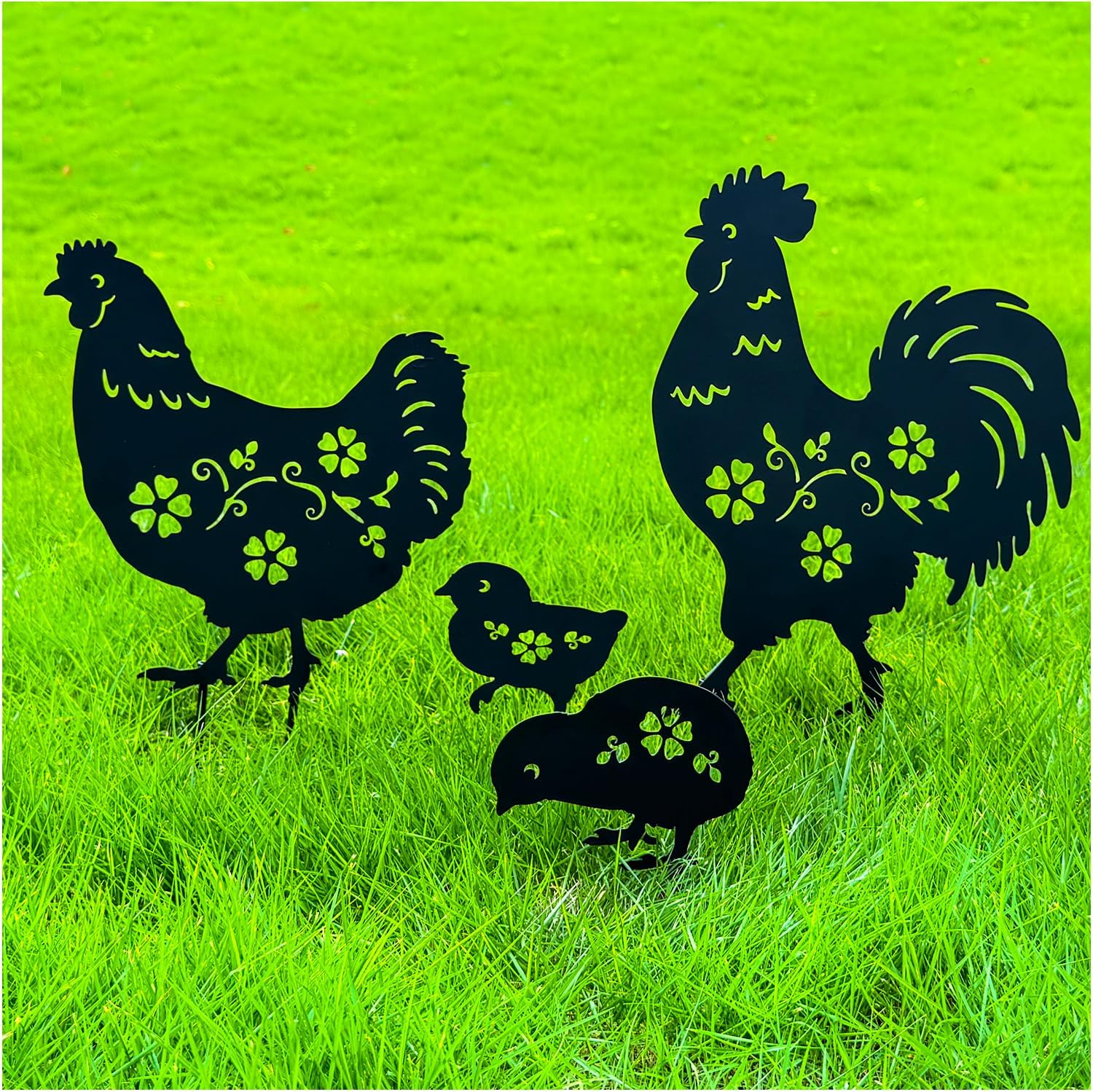 Amazon.com: TIGGSY Chicken Metal Decorative Garden Stakes Chicken Gifts ...