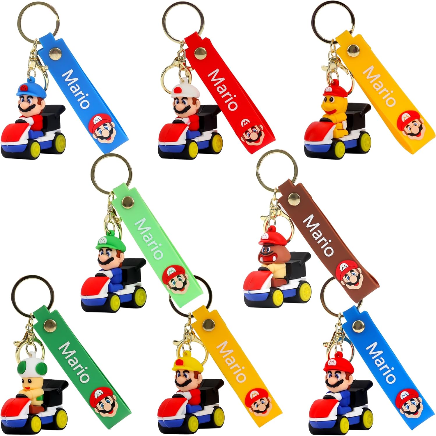 Amazon.com: Laghtin Super Bros Keychains Party Favors - 8Pcs Cartoon ...