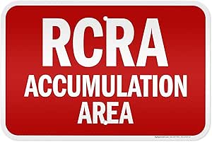 Amazon.com : Rcra Accumulation Area Sign, 12x18 Inches, 3M EGP ...