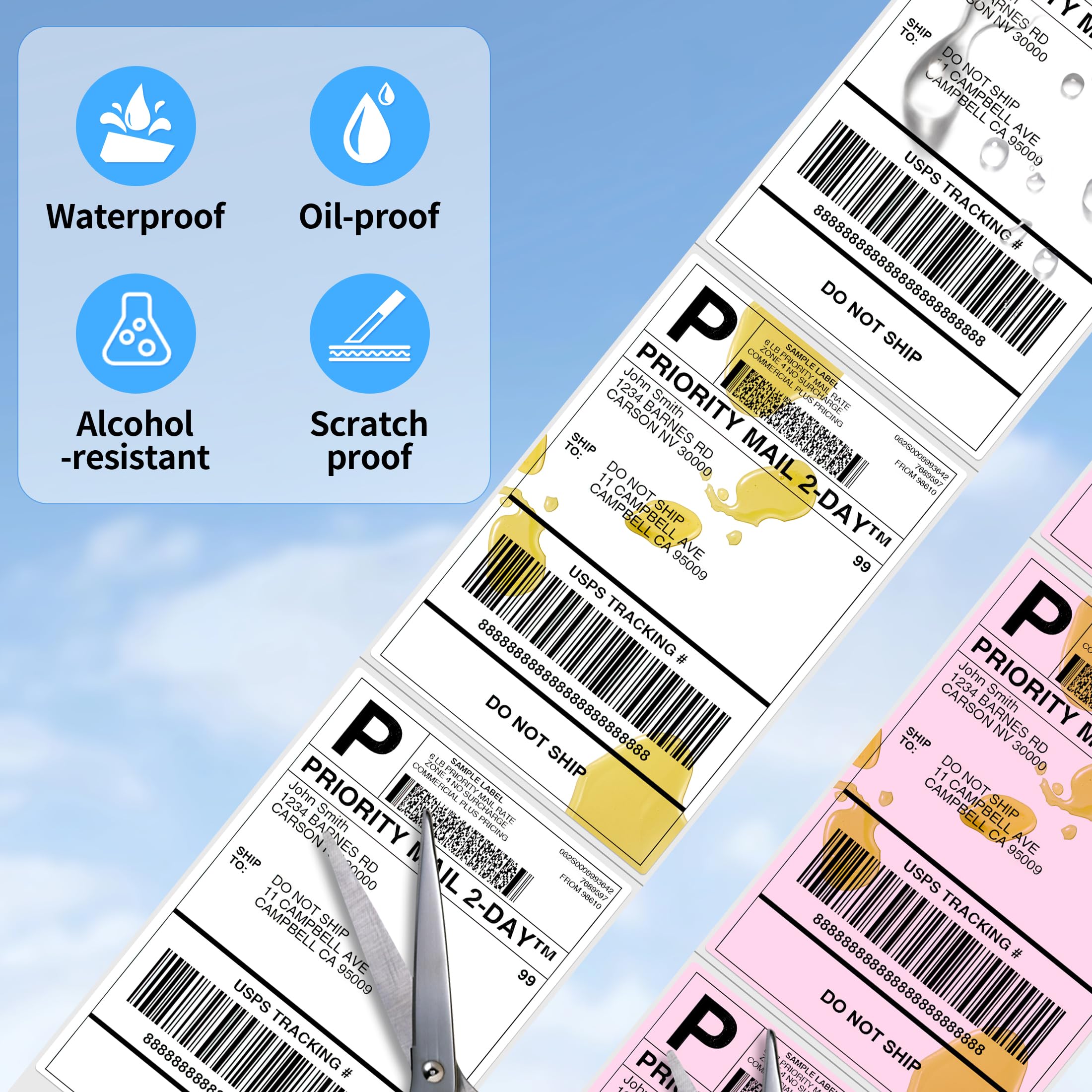 Snapklik.com : ItriAce 4x6 Shipping Labels, 500 White Fan-Fold Sheets ...