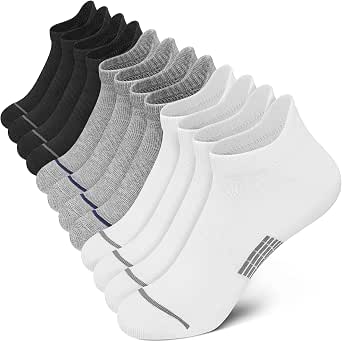 Amazon.com: PAPLUS Mens Ankle Running Socks 6 Pairs, Low Cut Cushioned ...