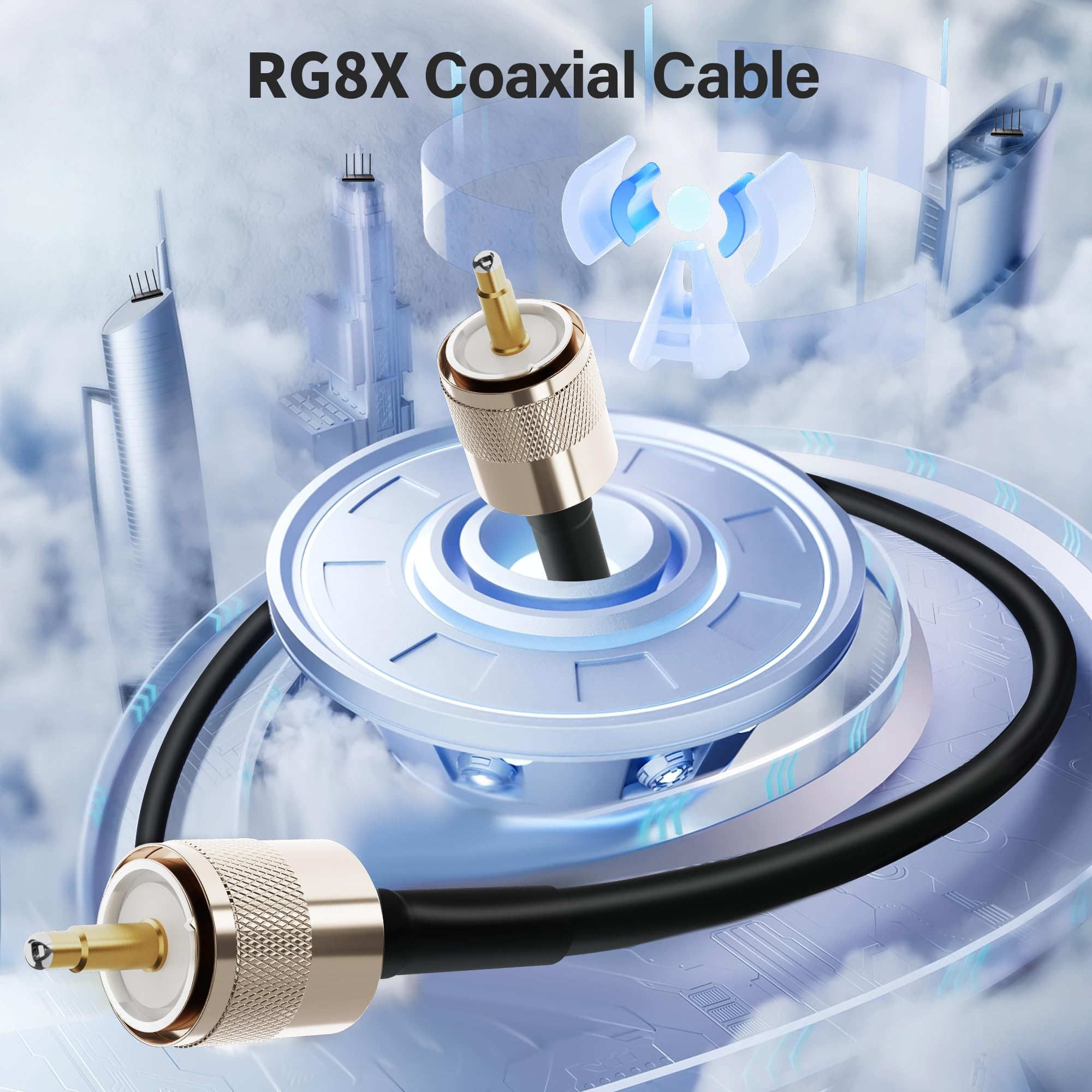Snapklik.com : Elecan Ham Radio CB Coax Cable 50 Ohm RG8X Coaxial Cable ...