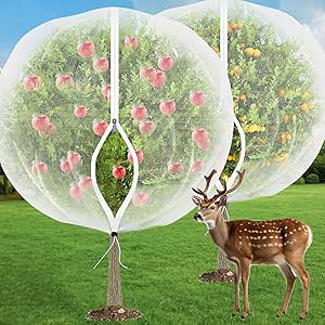 Amazon.com : Fruit Tree Netting for Cicadas - with 2Pcs 8Ftx5.3Ft Zipper&Drawstring Protection ...