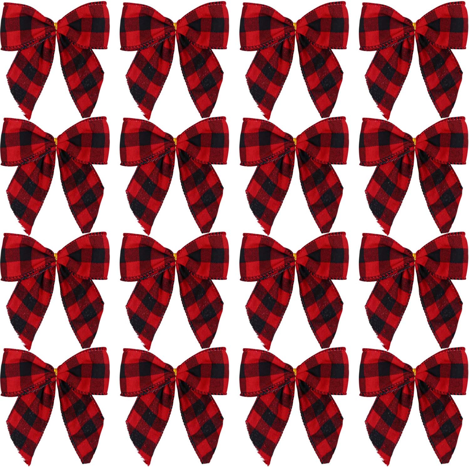 Amazon.com: Rocky Mountain Goods Mini Red Christmas Bows Pack of 36-3.5 ...
