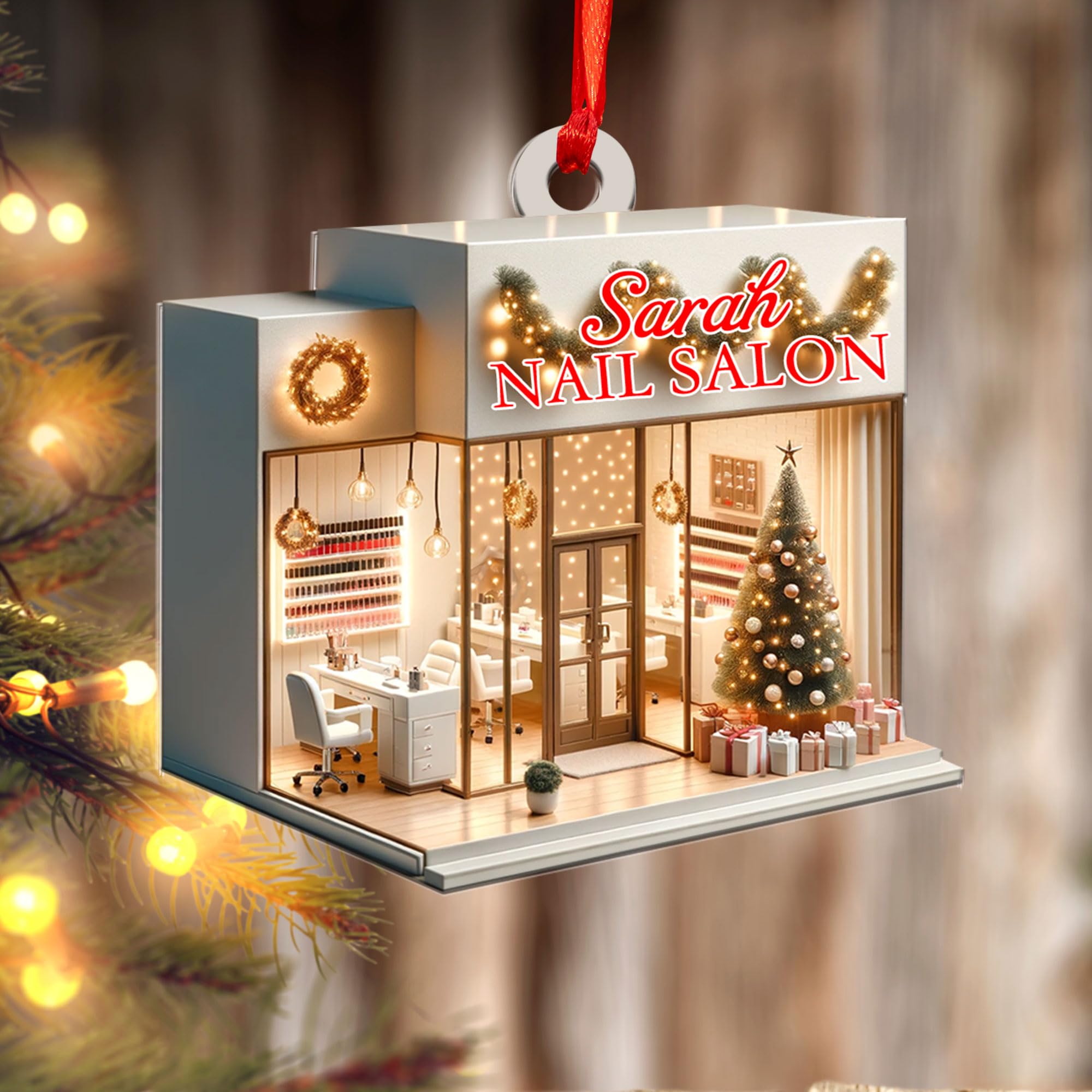 Amazon.com: Personalized Nail Salon Ornament, Nail Polish Bag Christmas ...