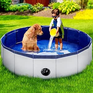 Amazon.com: StarOcean Foldable Dog Pool, Kiddie Pool Hard Plastic Pool for Kids, Swimming Pool ...