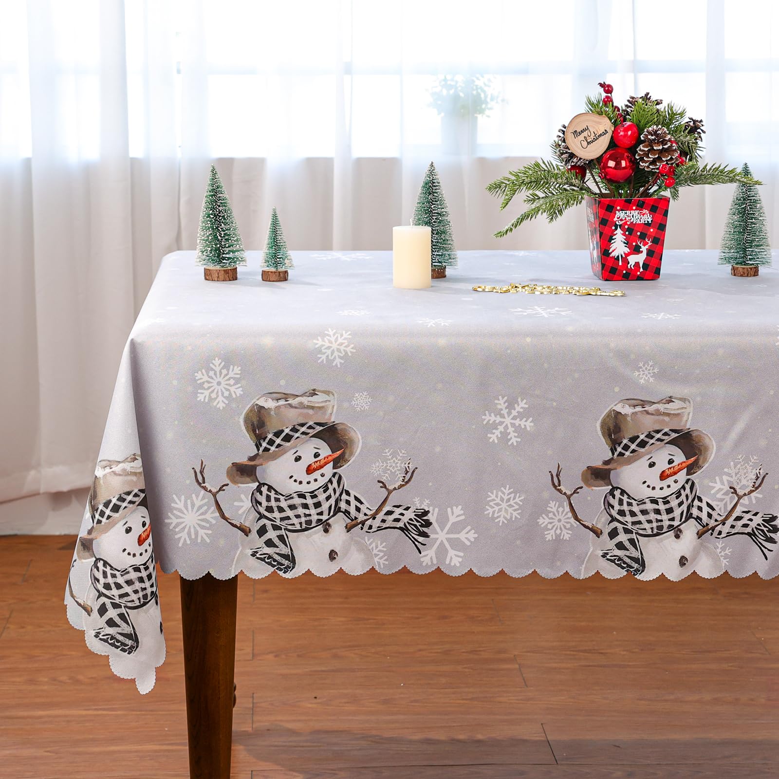 Amazon.com: Christmas Tablecloth 60 x 84 Inch, Christmas Decorations ...