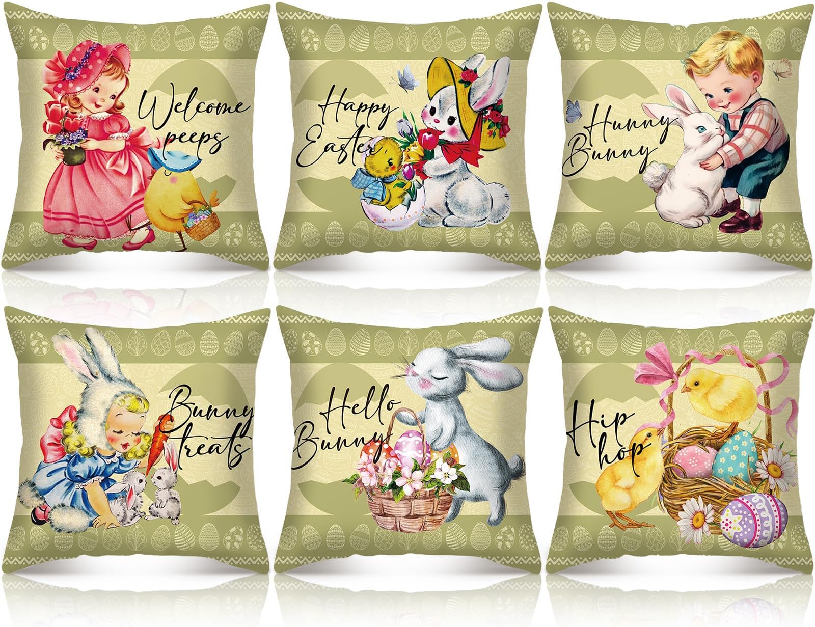 Amazon.com: Juvale Easter Throw Pillow Covers, 18”x18” (Set of 6 ...
