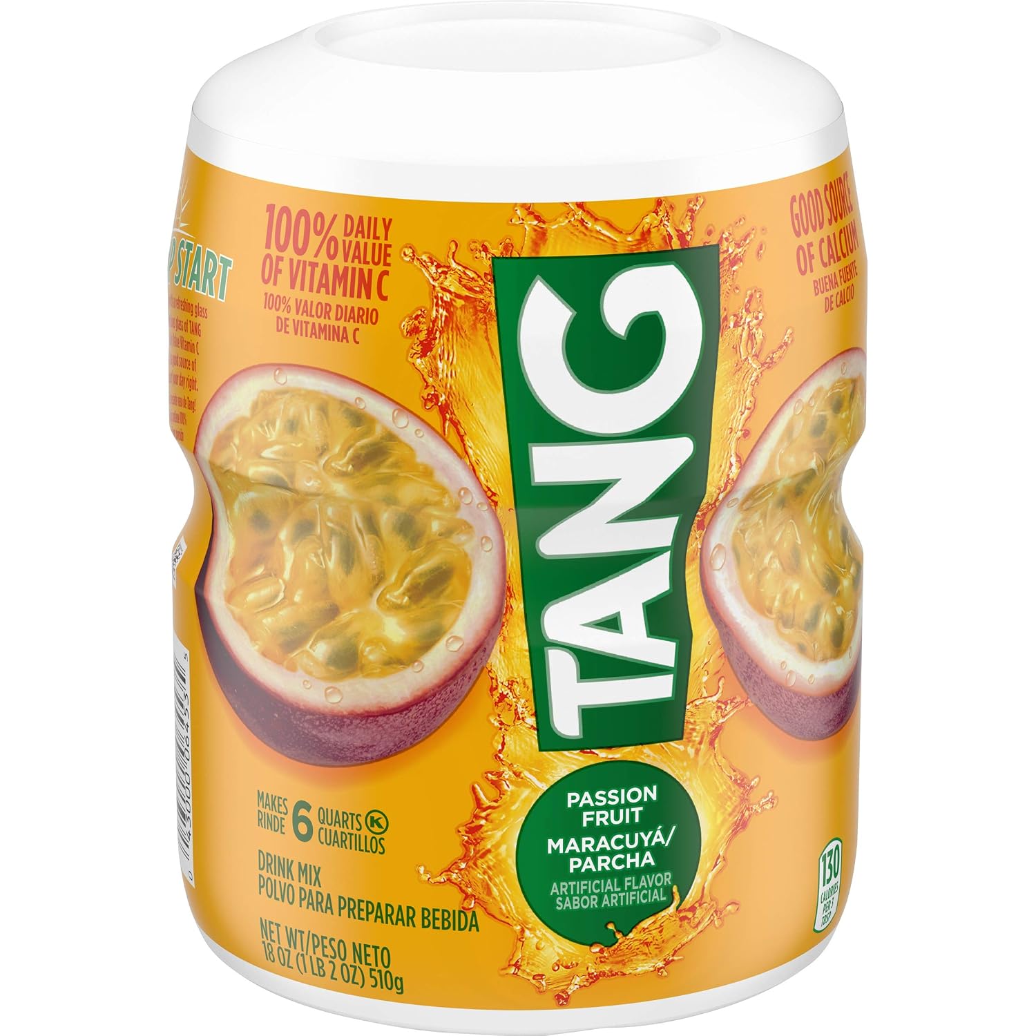 Tang Mezcla de bebida en polvo endulzada con vitamina maracuyá, 12 ...