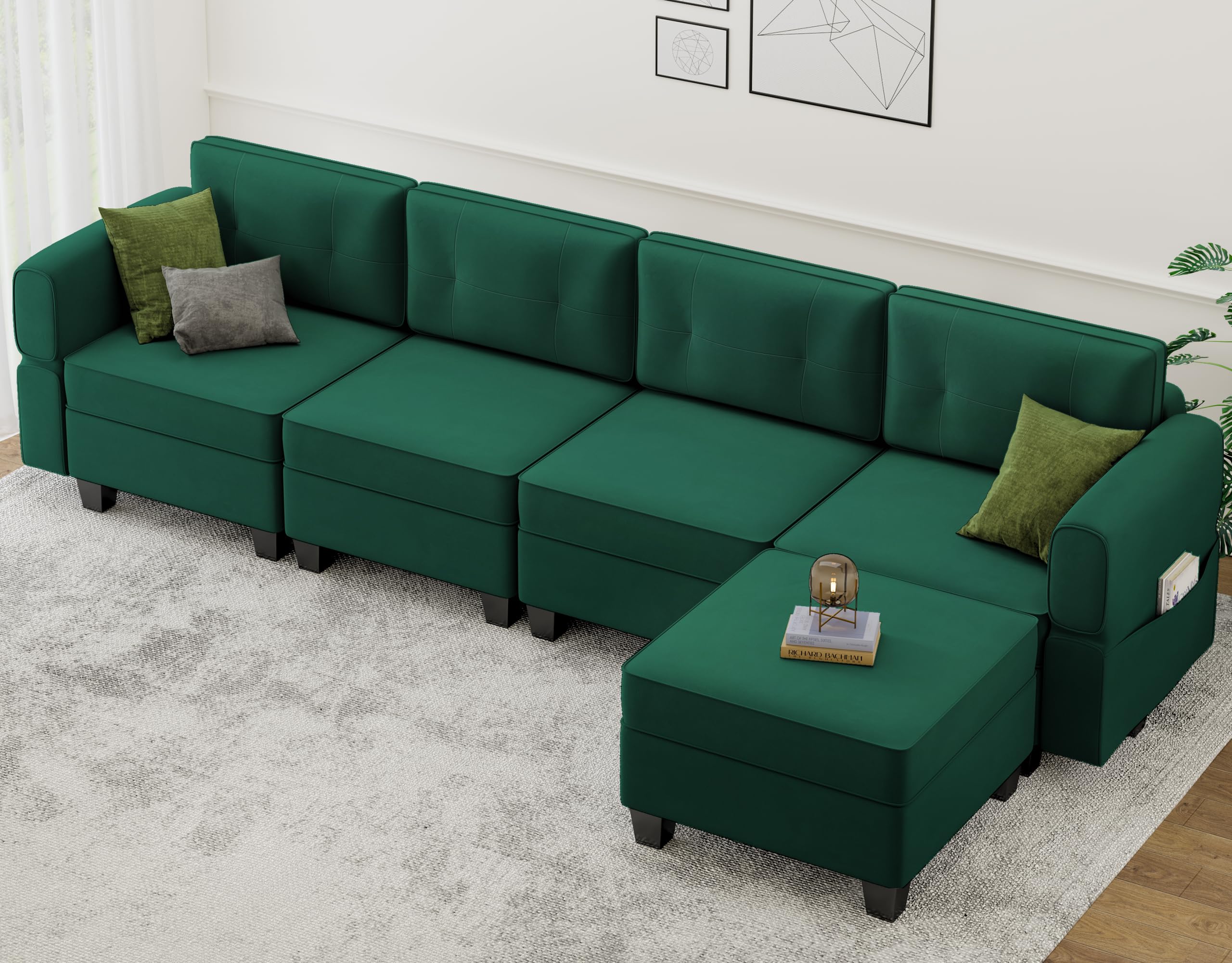 Amazon.com: AYEASY 113'' Modular Sofa, Living Room L Shaped Couch with ...