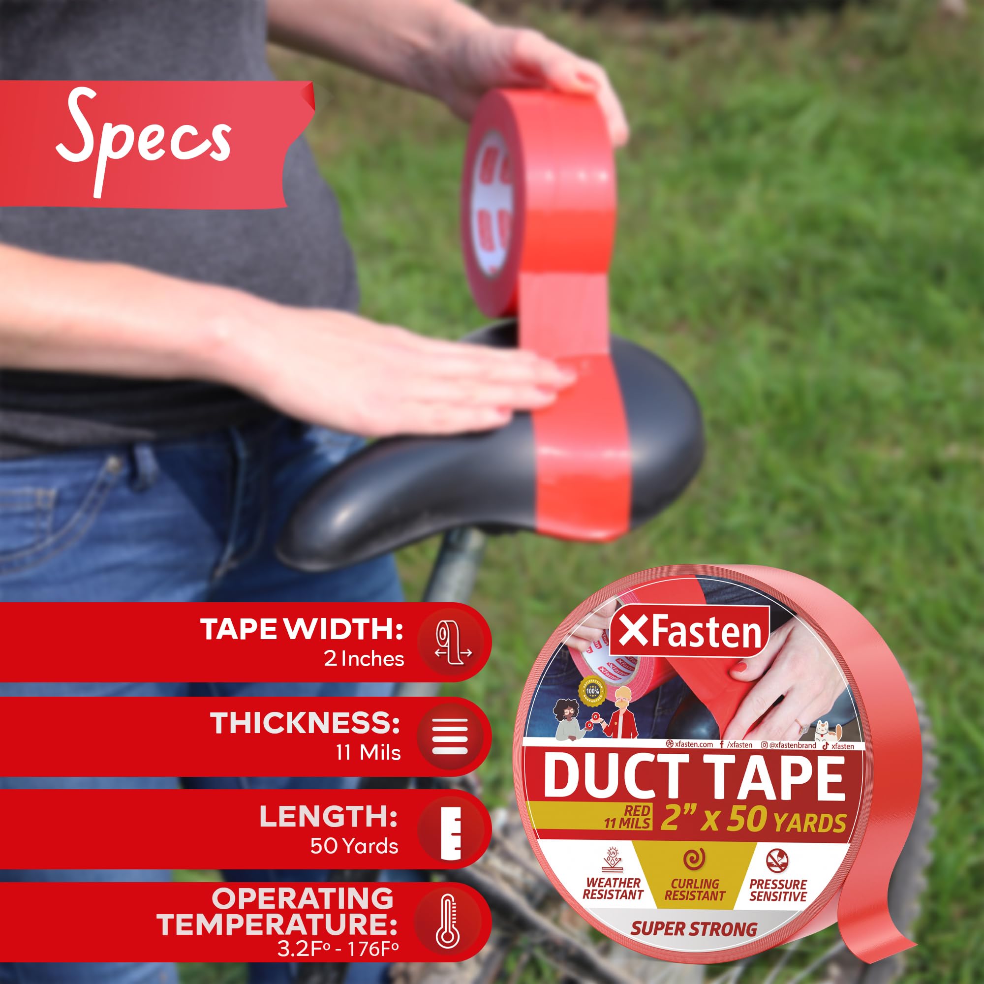 Snapklik.com : XFasten Super Strong Duct Tape 2 Inches X 50 Yards