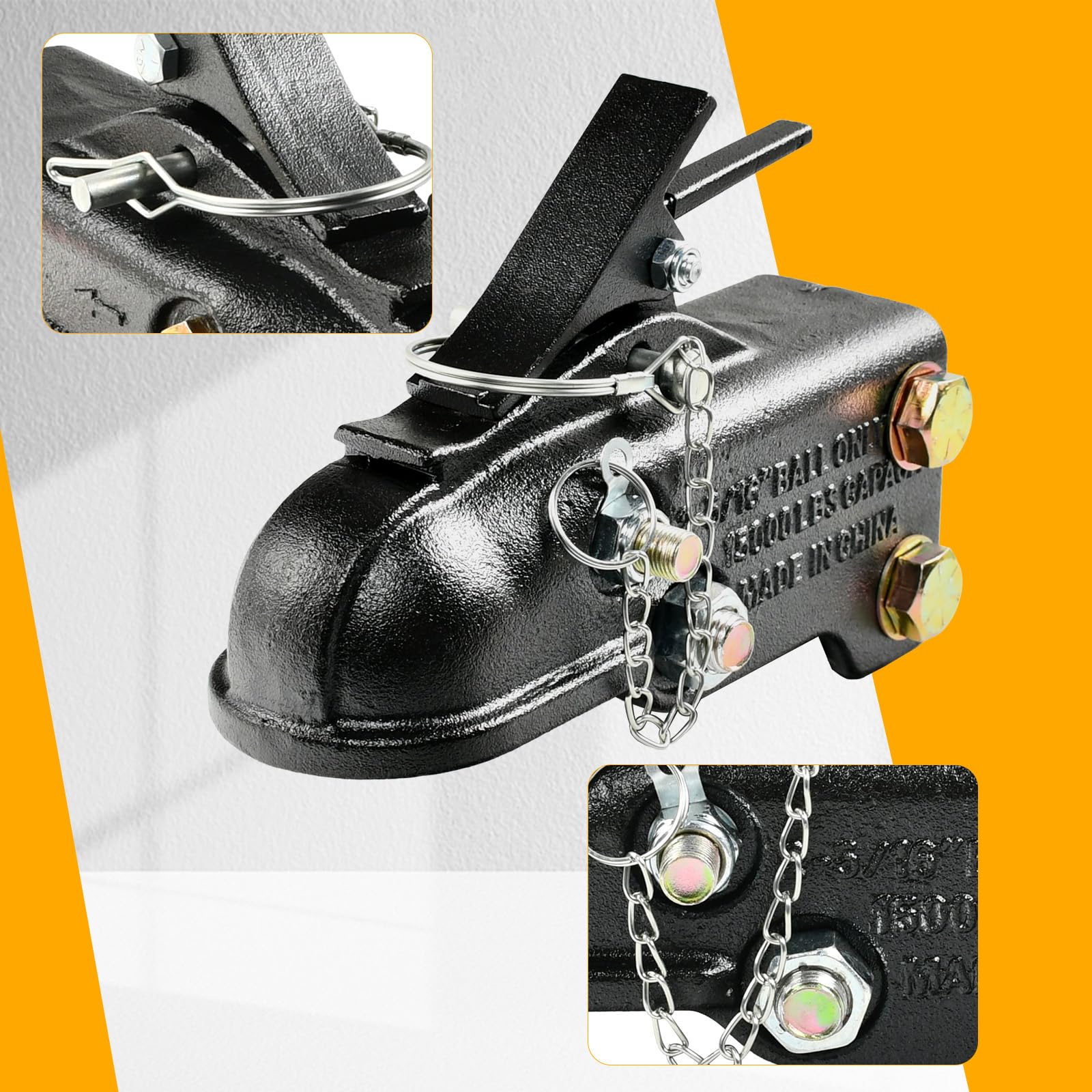 Snapklik.com : 2-5/16" Inch Heavy Duty Adjustable Trailer Coupler ...
