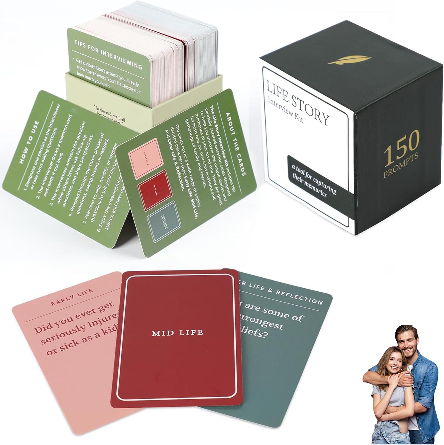Amazon.com: Alicacho 150 Life Story Interview Kit Cards - Tales Life ...