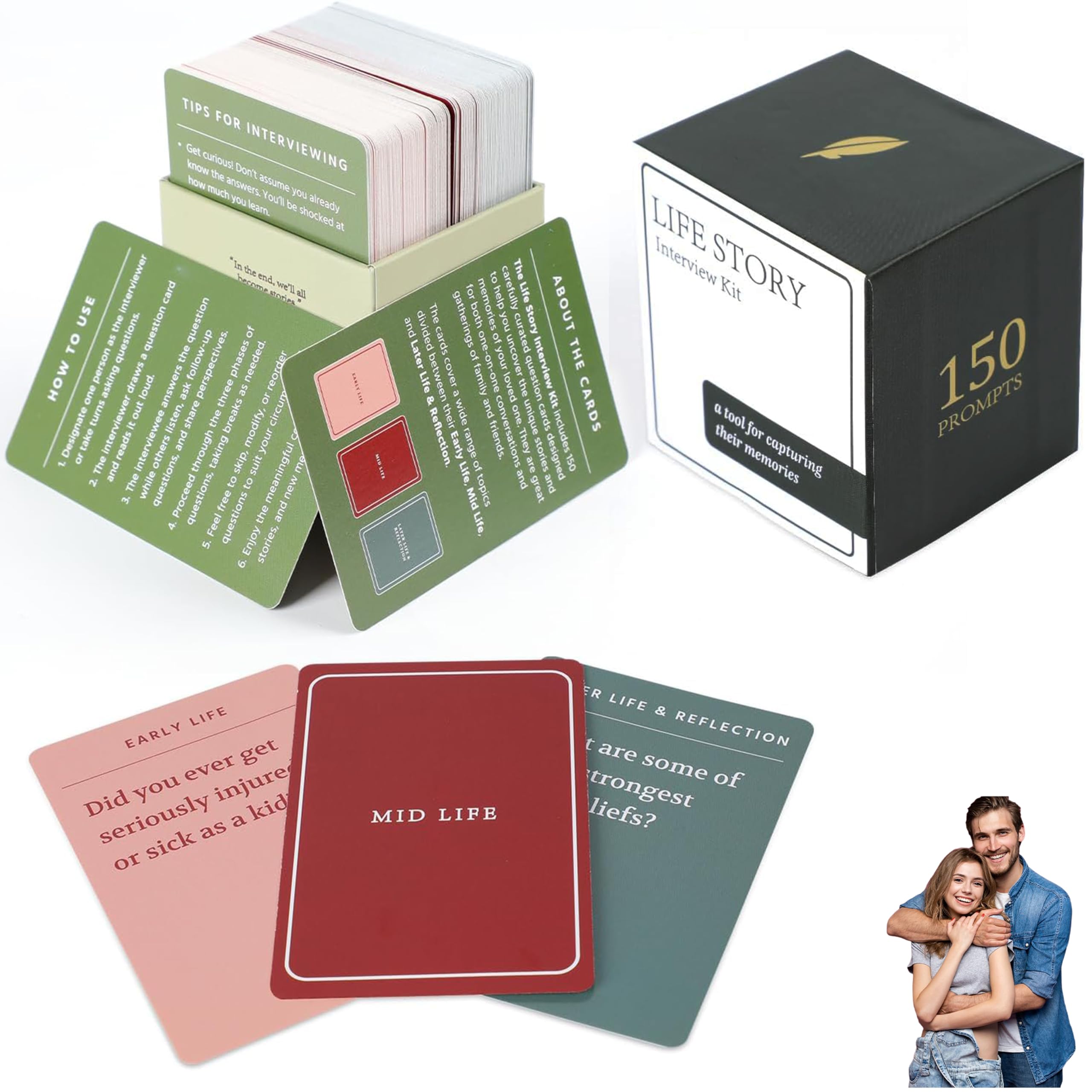 Amazon.com: 150 Life Story Interview Kit Cards - Tales Life Story ...