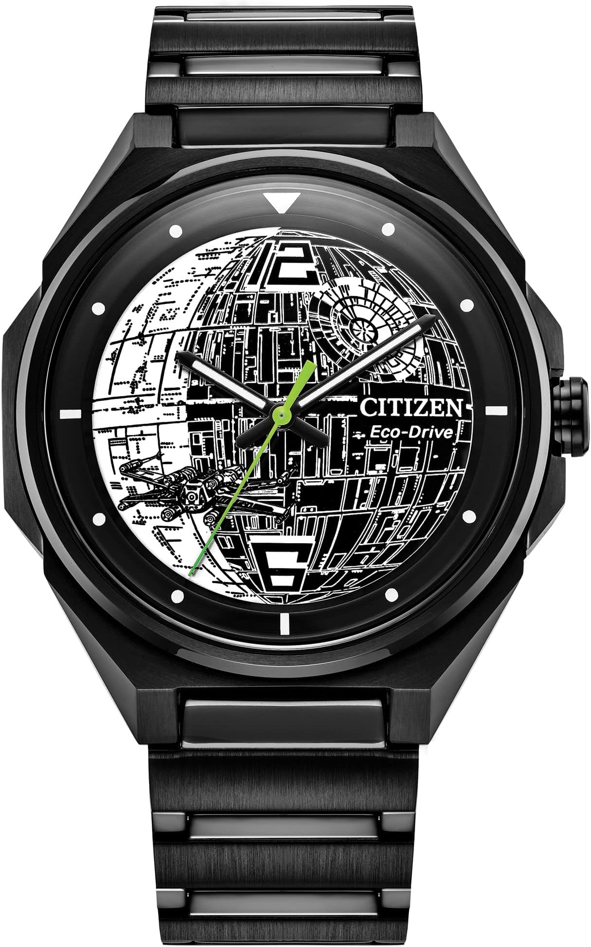 Citizen Wars Death Star Eco-Drive Reloj para hombre, Negro y dos tonos ...