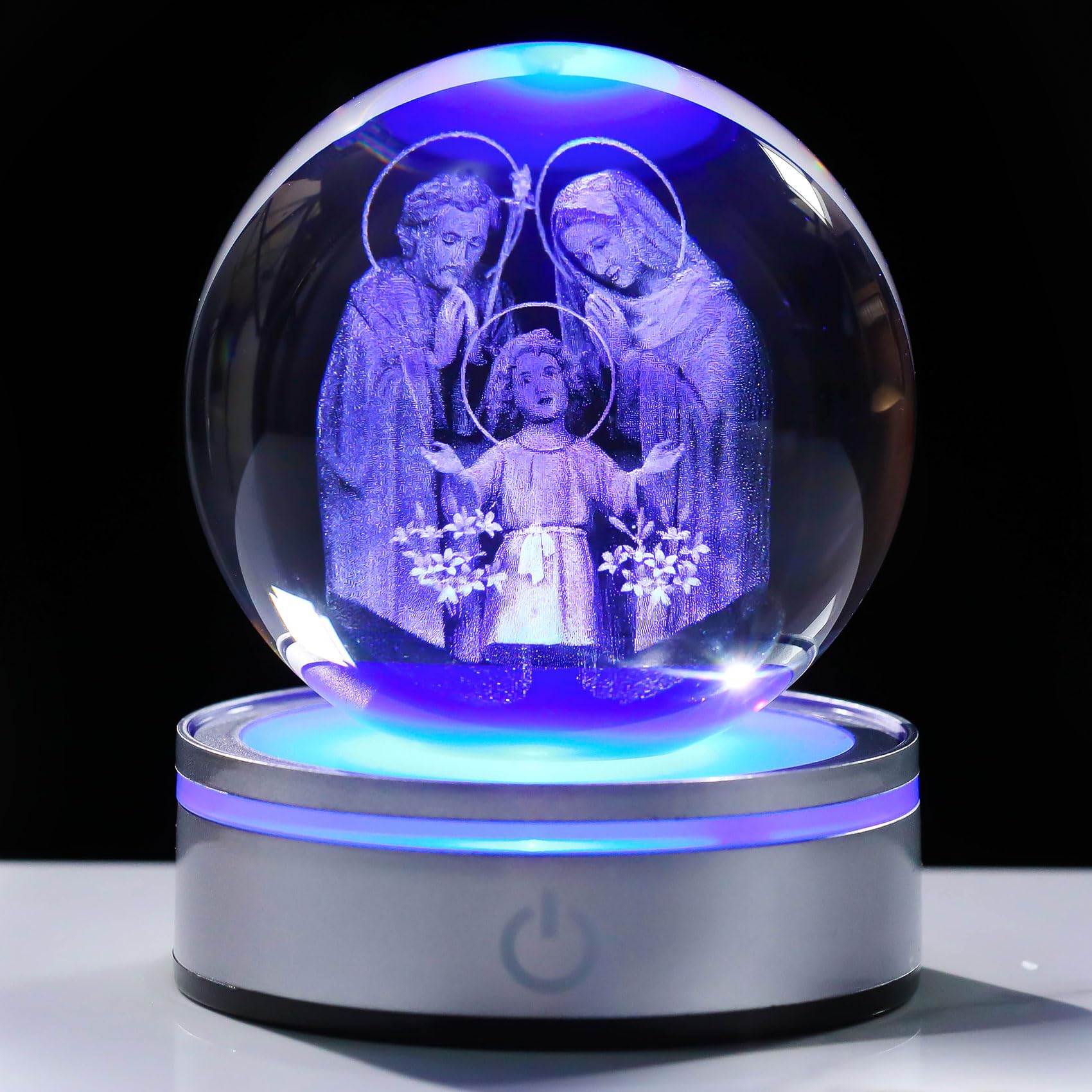 Snapklik.com : Movdyka 3D Crystal Ball Jesus Statue Figurine Religious ...