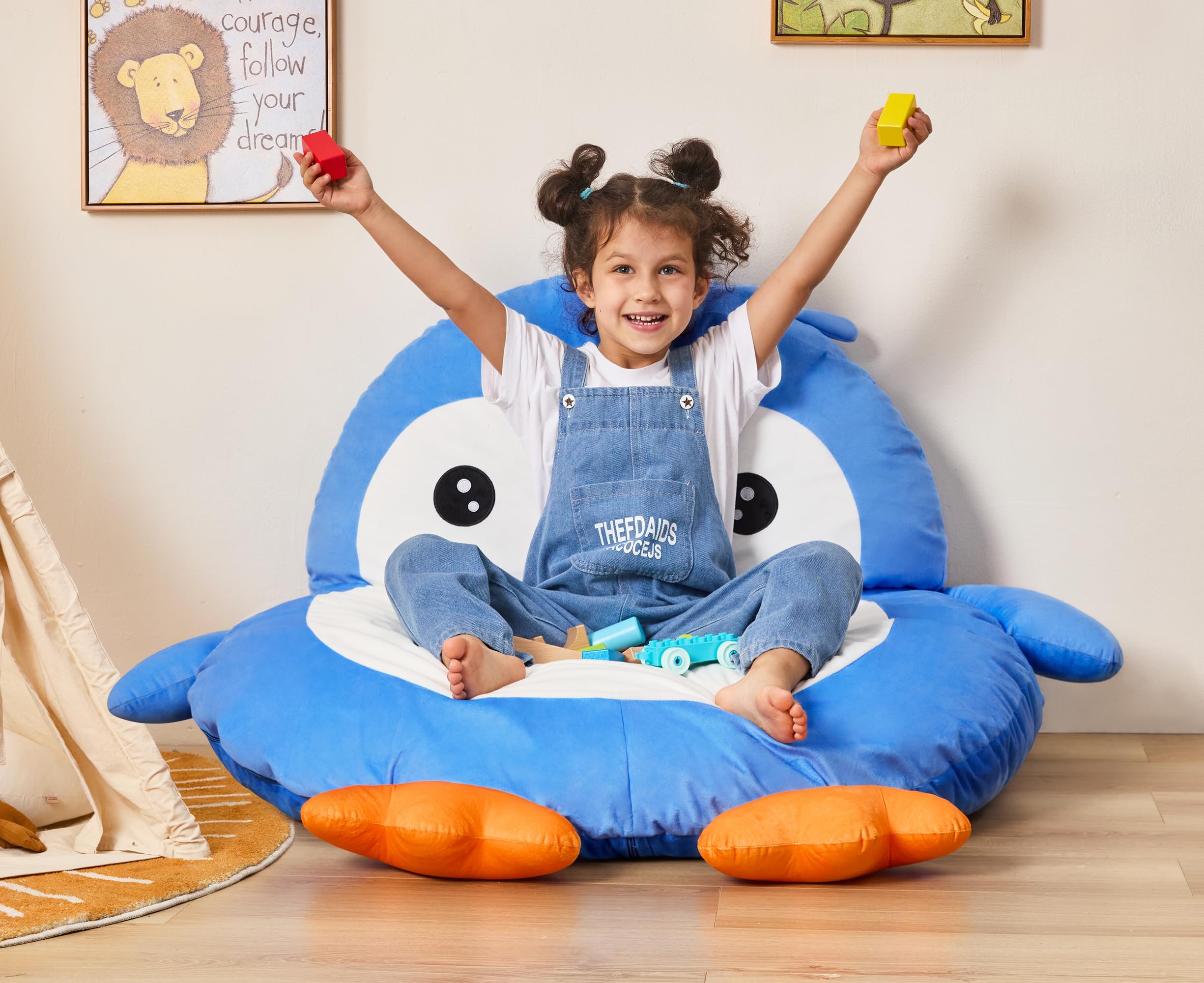 Amazon.com: Hobestluk Bean Bag Chairs Bean Bag Floor Cushion Sleeping ...