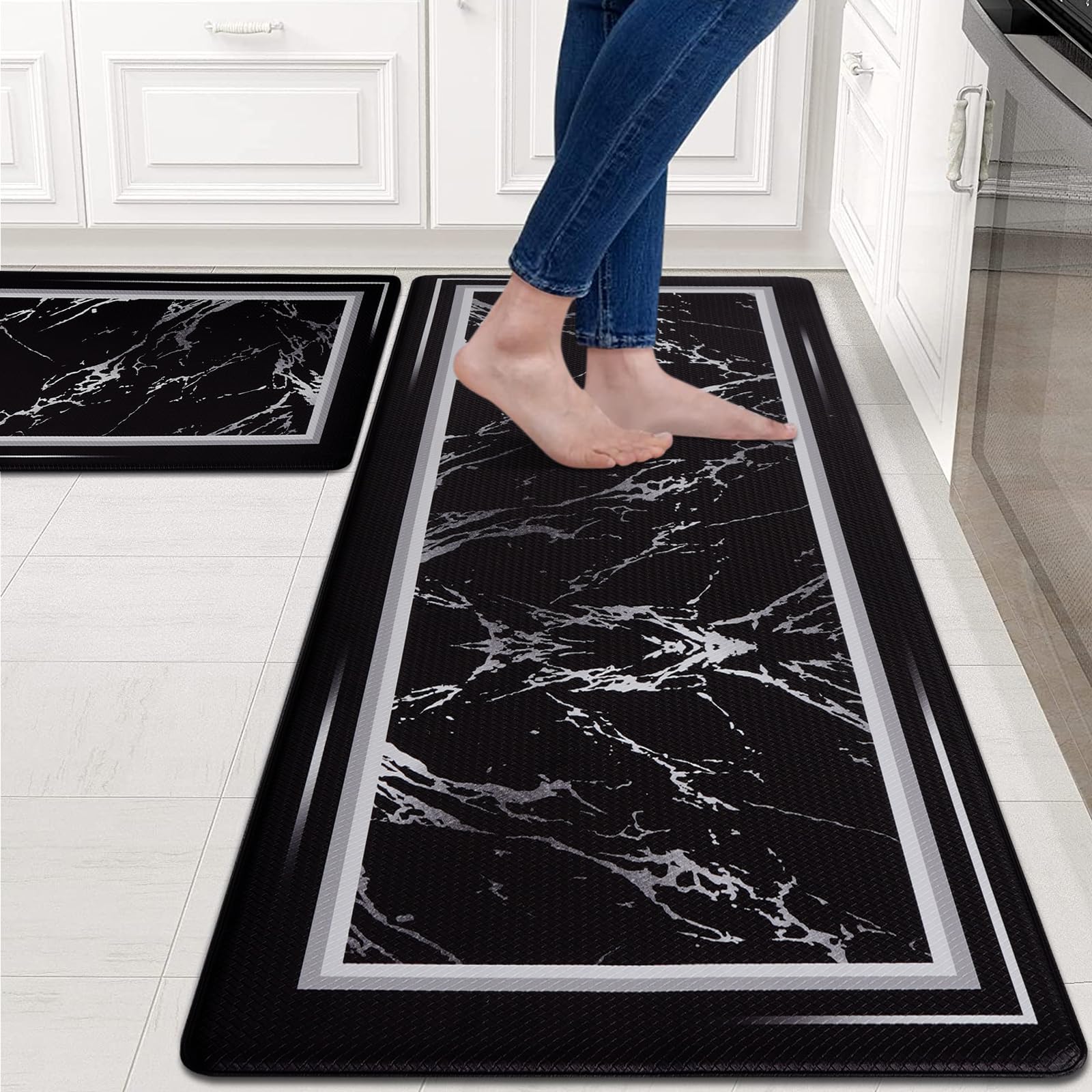Amazon.com: Kitchen Mats Anti Fatigue Cushioned Marble Kitchen Rugs ...