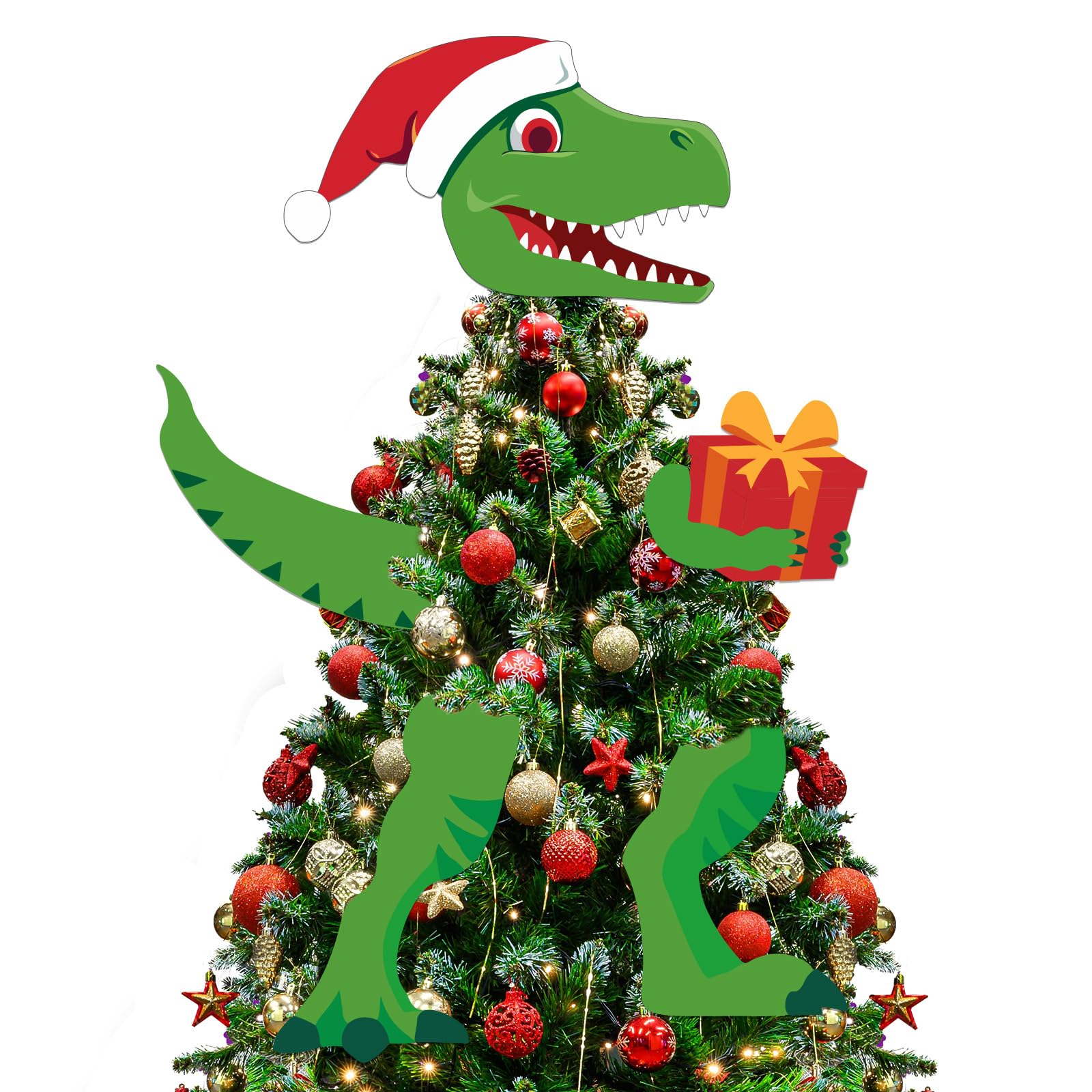 Amazon.com: Dinosaur Christmas Decorations for Christmas Tree Topper ...