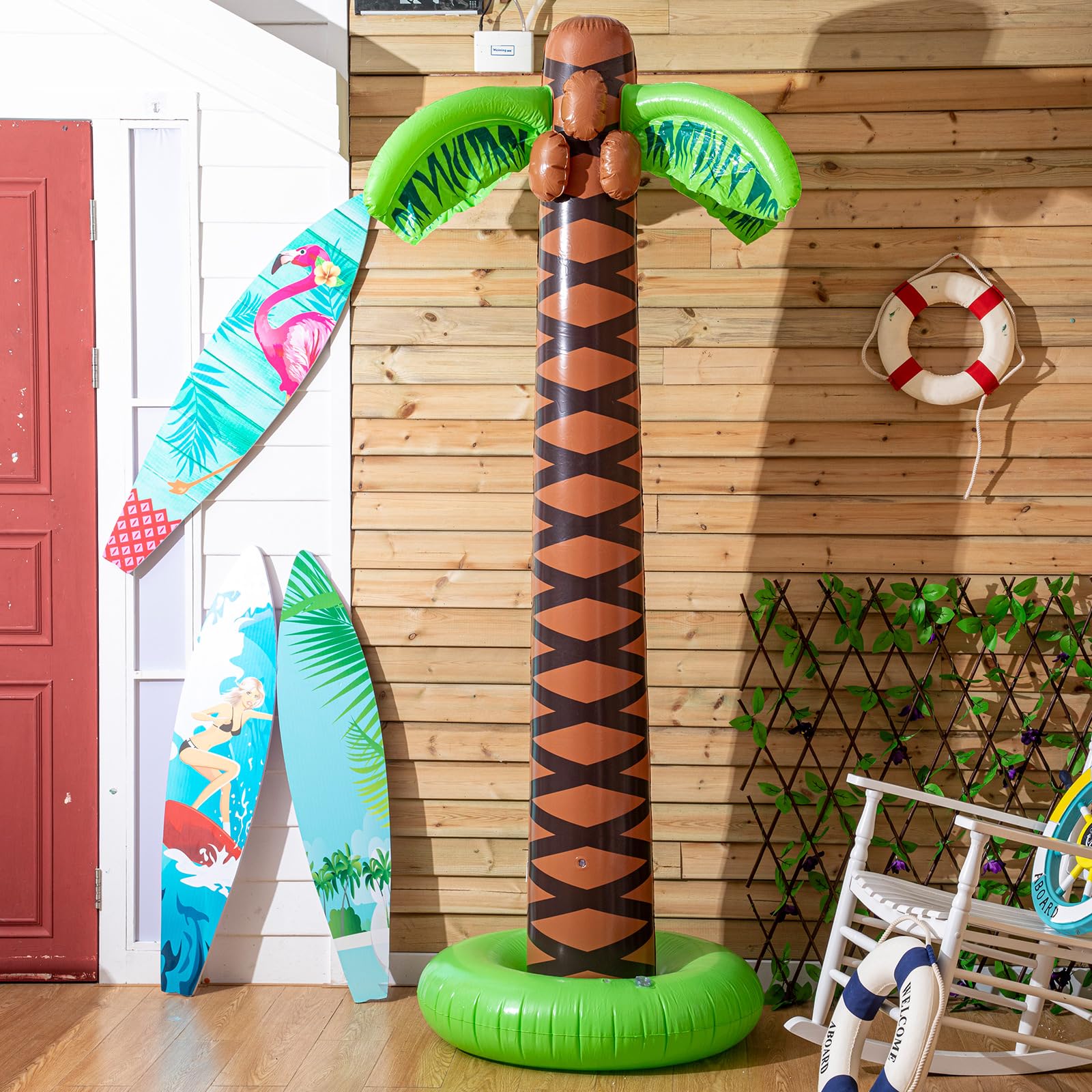 Snapklik.com : 2 Pack 102 Inch Giant Inflatable Palm Tree Blow Up Palm ...