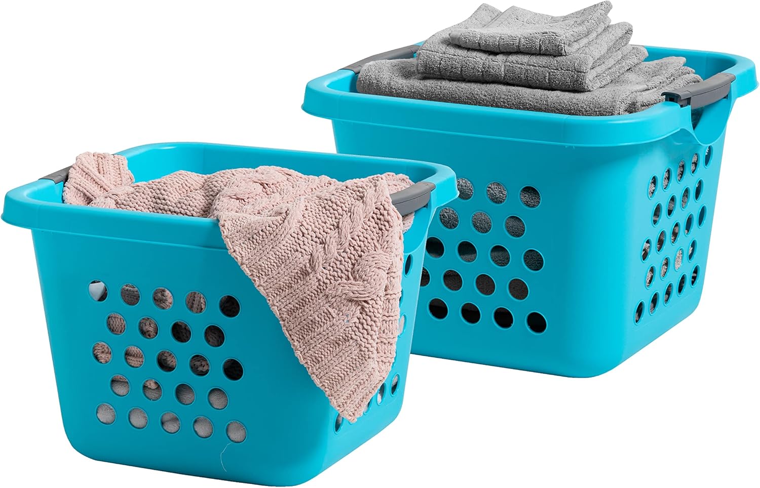 Amazon.com: IRIS USA 30L Plastic Laundry Basket Hamper Organizer with ...