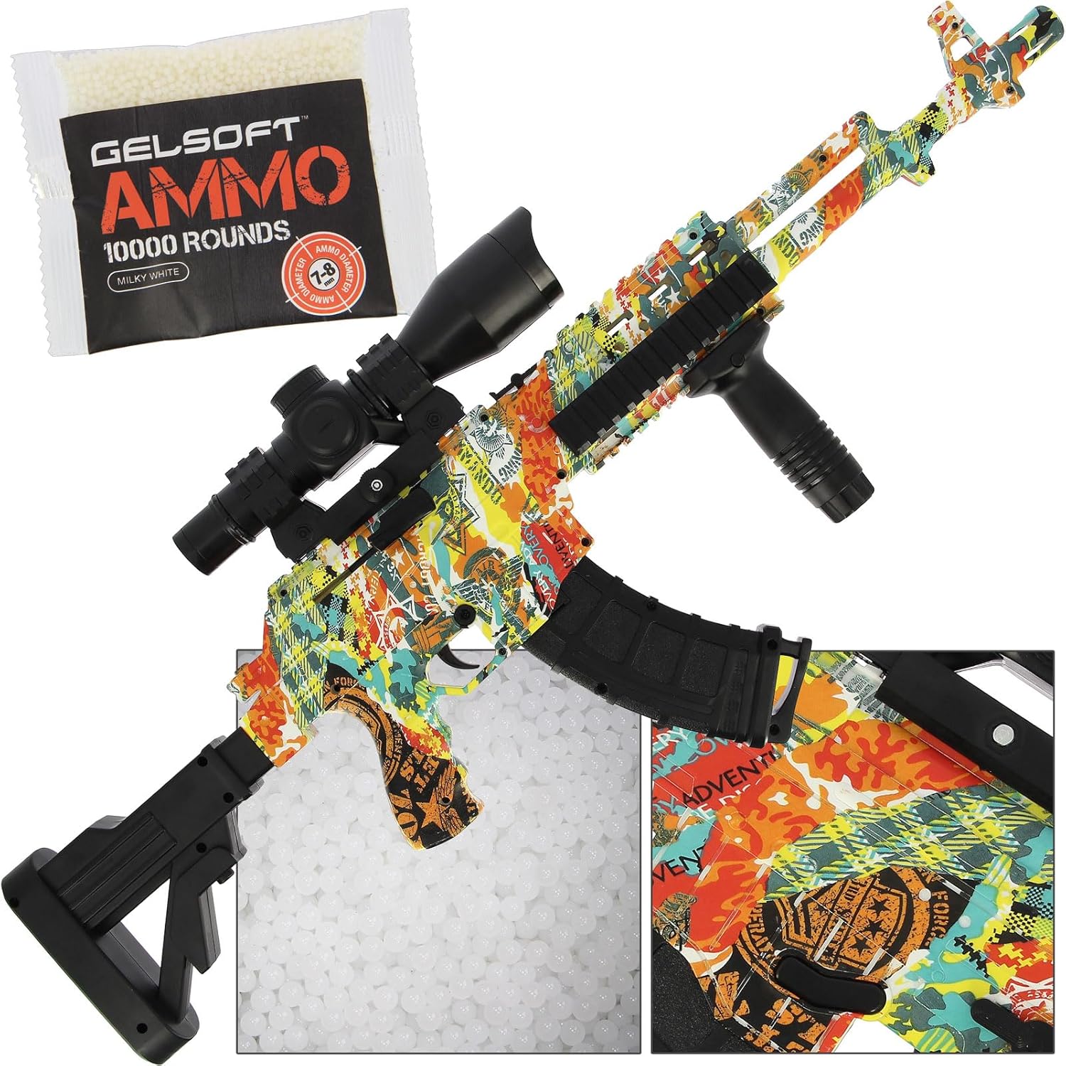 Gel Ball Blaster Rifle Fully Automatic Electric USB Charge Gun Outdoors ...