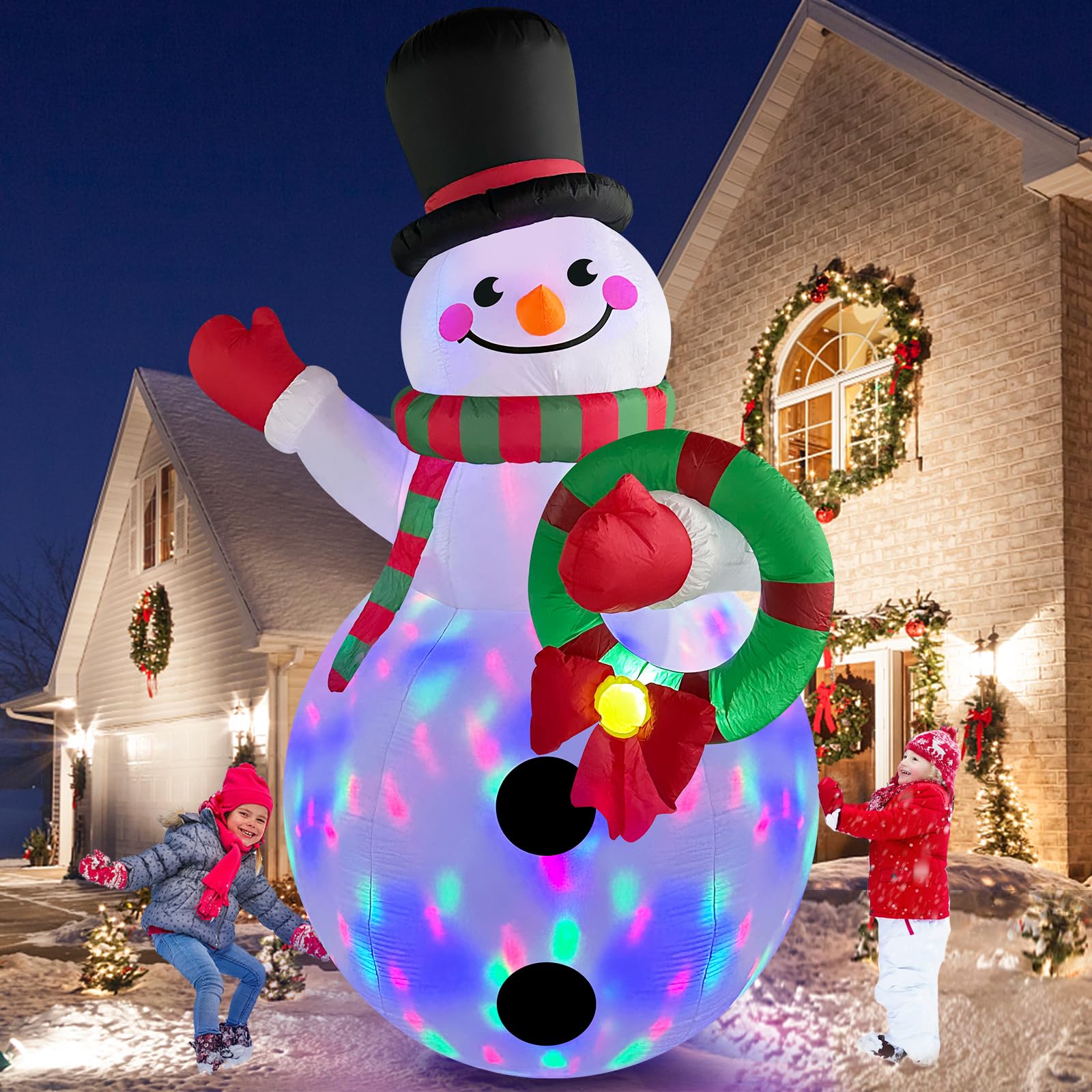 MICOCAH 8 FT Tall Christmas Inflatables Outdoor Decorations, Snowman ...