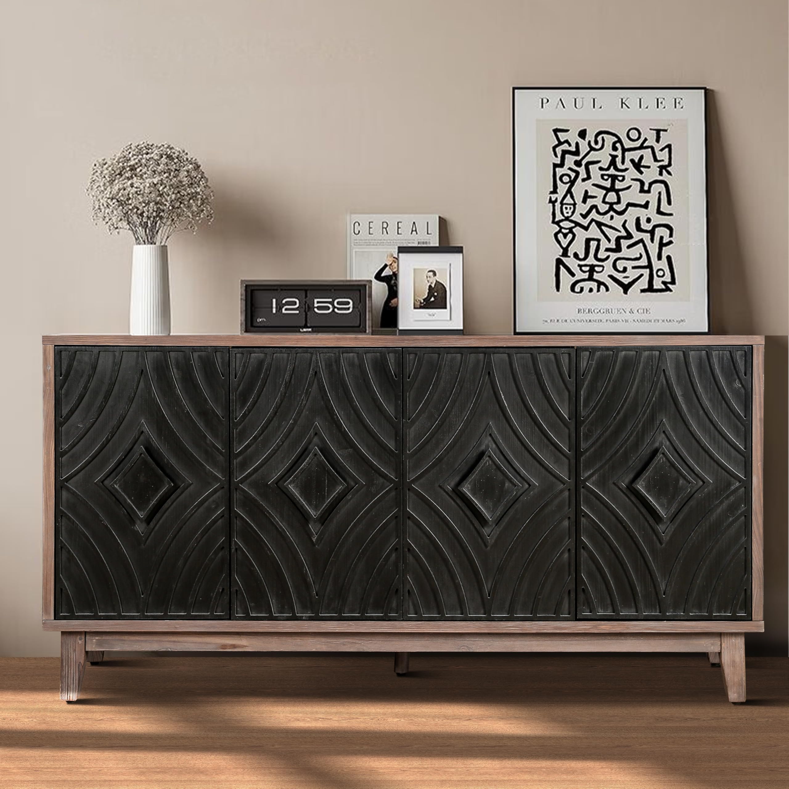 Amazon.com: YOPTO 60" Wood Credenzas Accent Cabinet with Adjustable ...