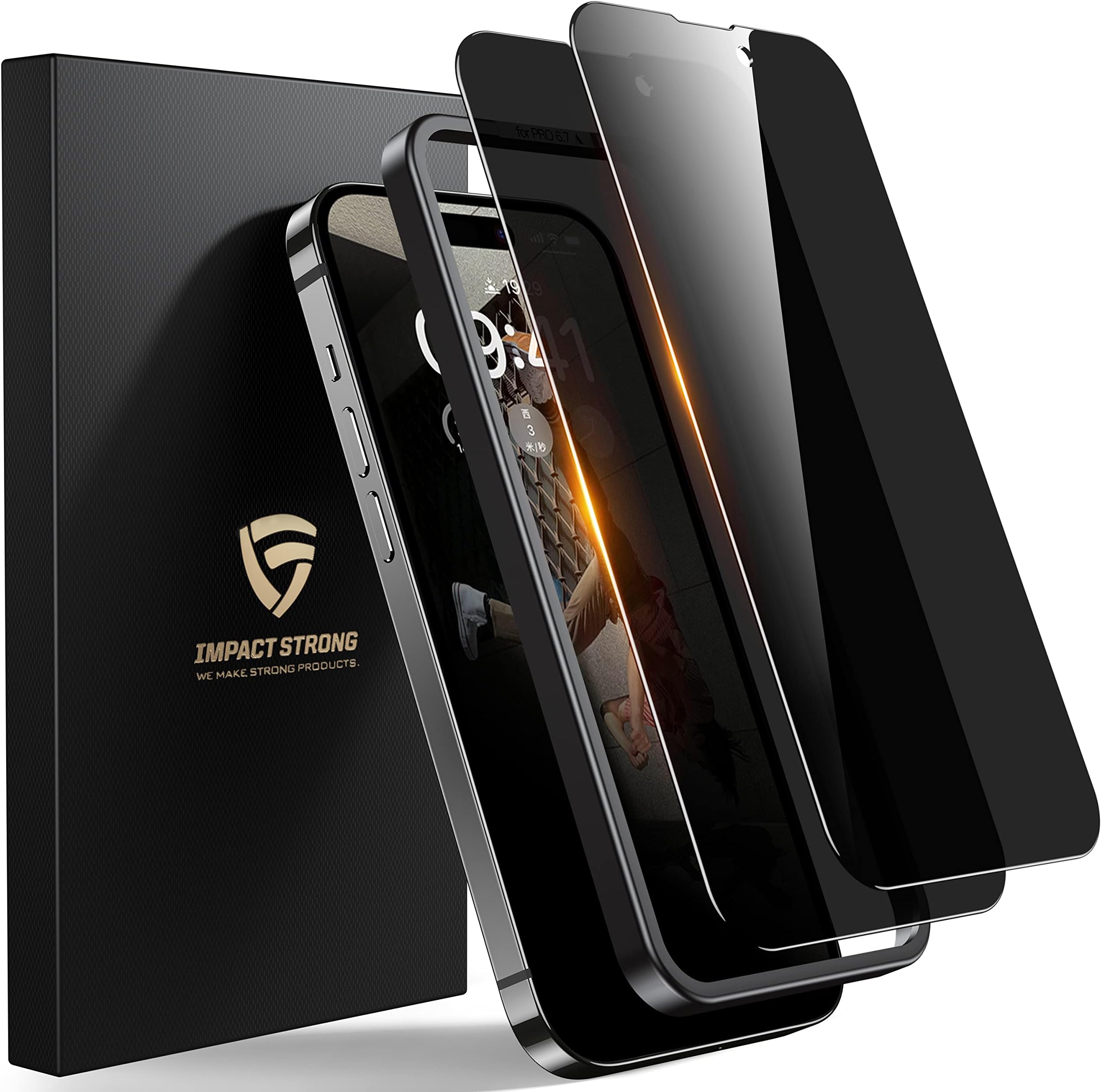 Amazon.com: ImpactStrong Privacy Tempered Glass Screen Protector for ...