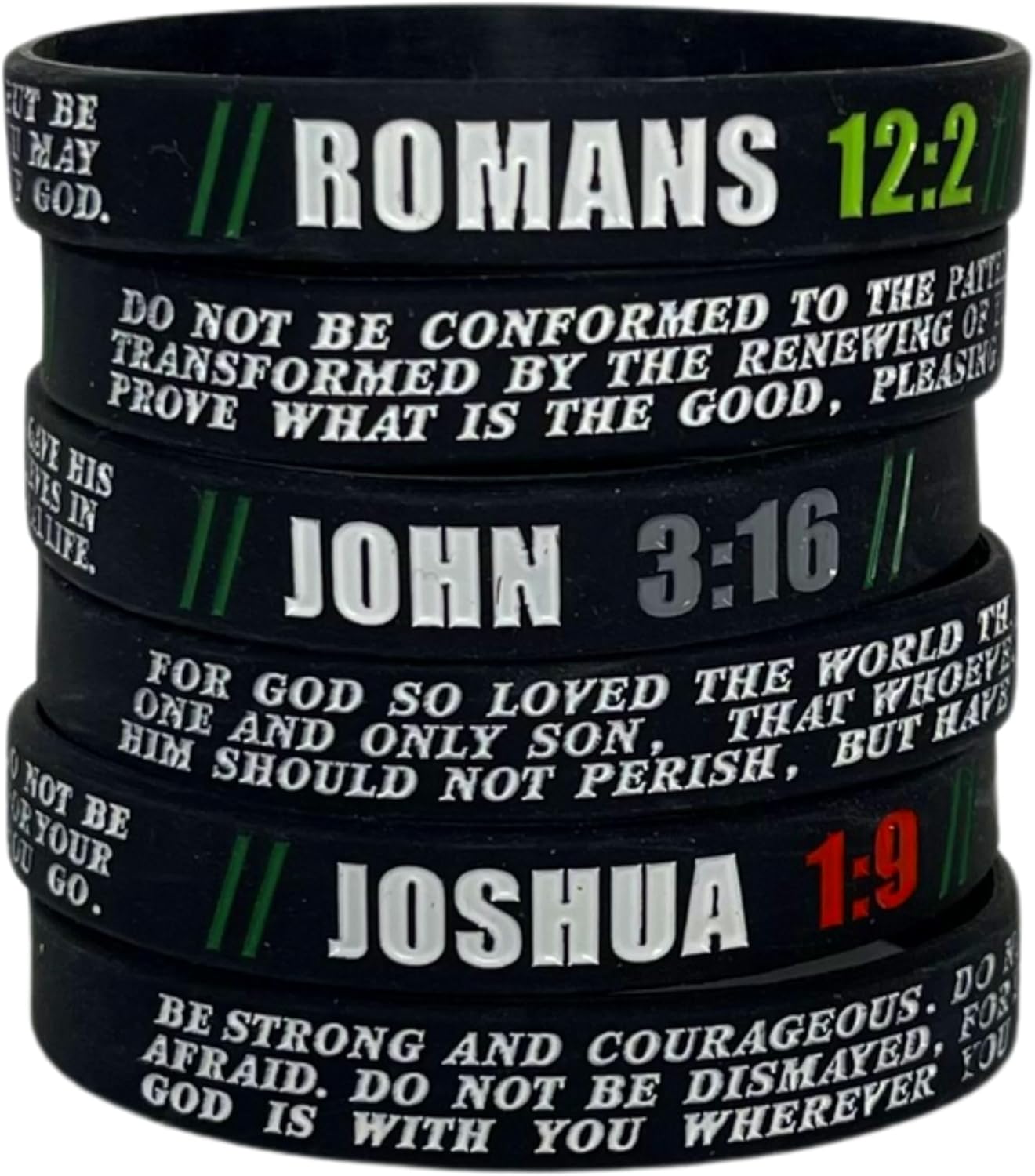Amazon.com: The Jesus Brand Christian Wristbands (6-pack) - John 3:16 ...