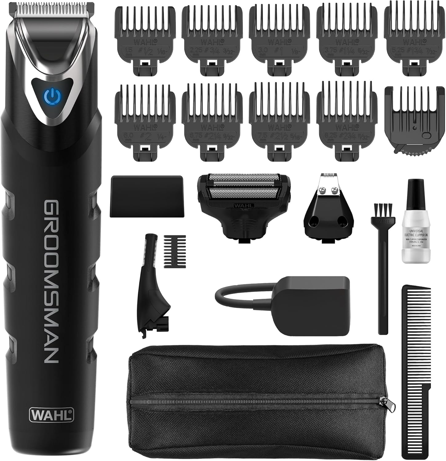 Wahl Groomsman Stainless Steel Men's Beard and Body Groomer, 21 Piece ...