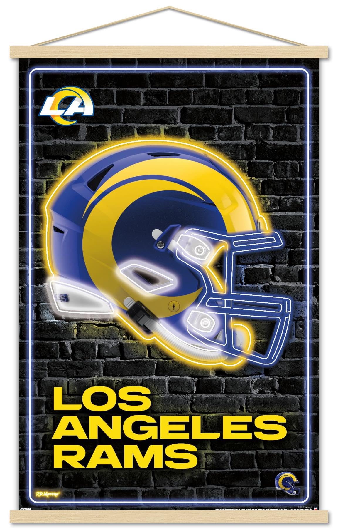 Amazon.com: Trends International NFL Los Angeles Rams - Neon Helmet 23 ...
