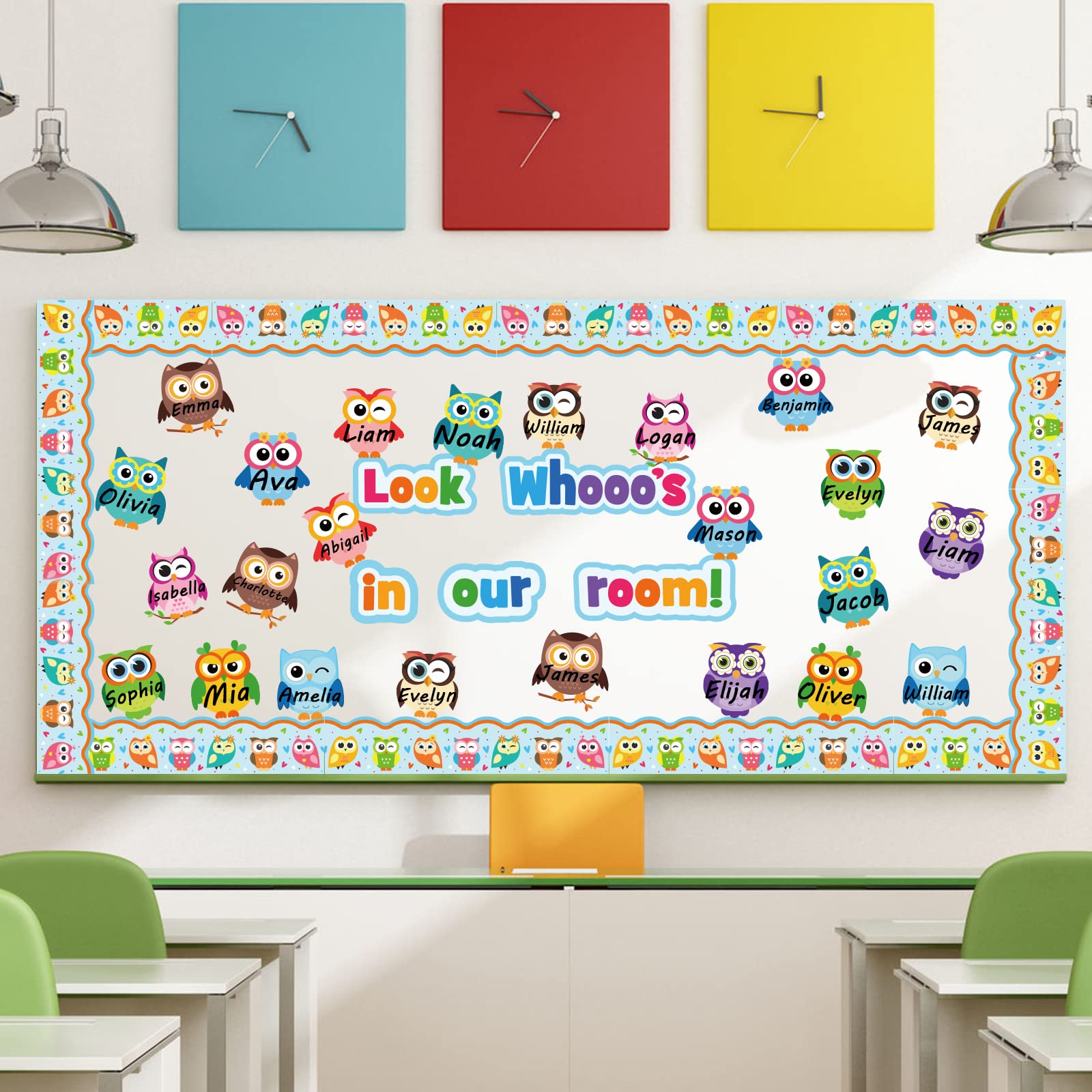 Snapklik.com : Colorful Owls Bulletin Board Decoration Set Mix Owl ...