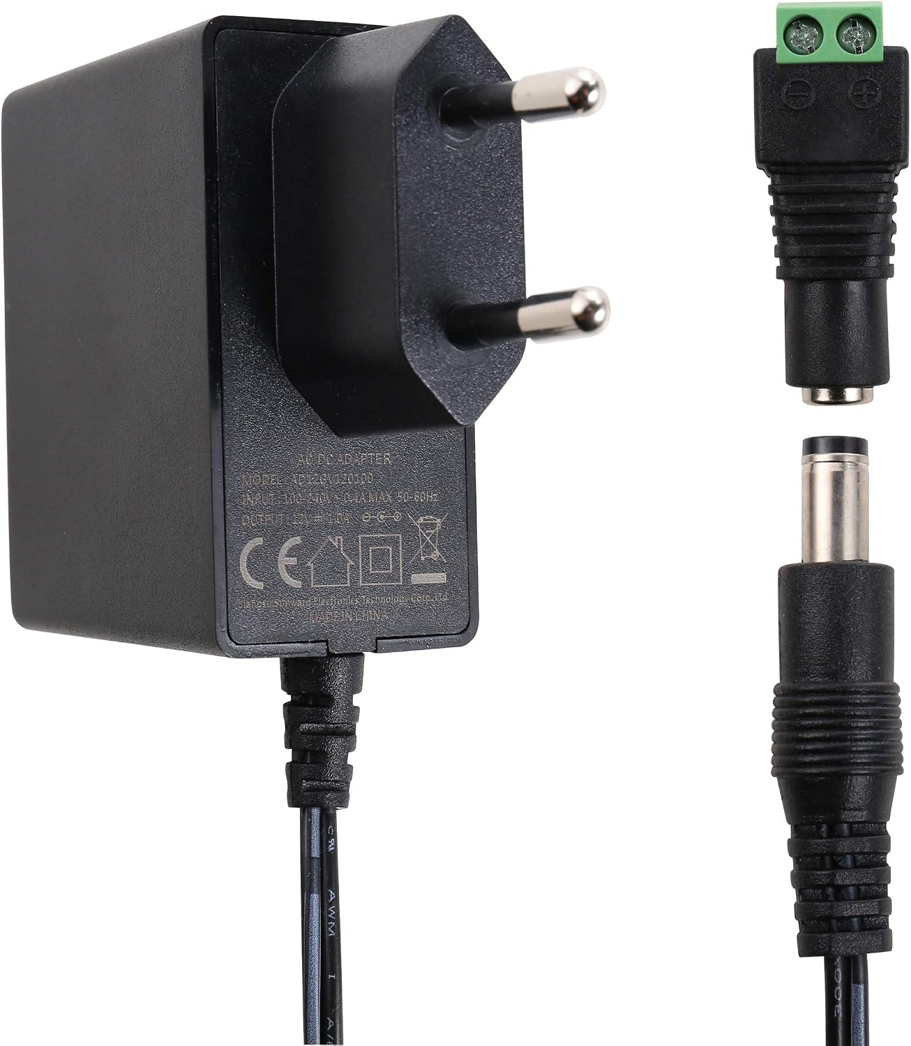 Amazon.com: UHPPOTE 12VDC 1Amp Switching Power Adapter European 2 Pin ...
