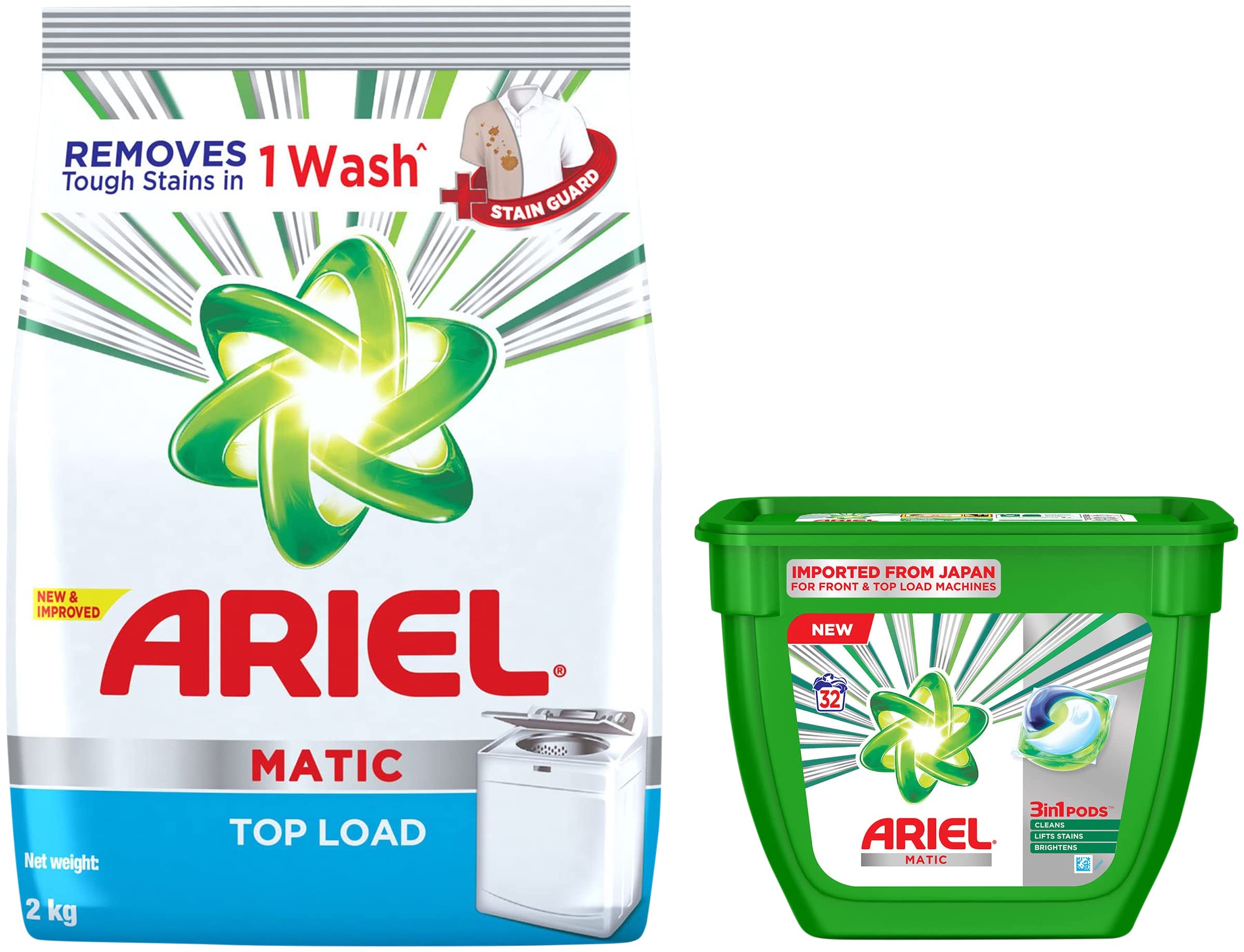 Ariel Matic 3in1 Pods Liquid Detergent Pack 32 Count Both | Desertcart ...