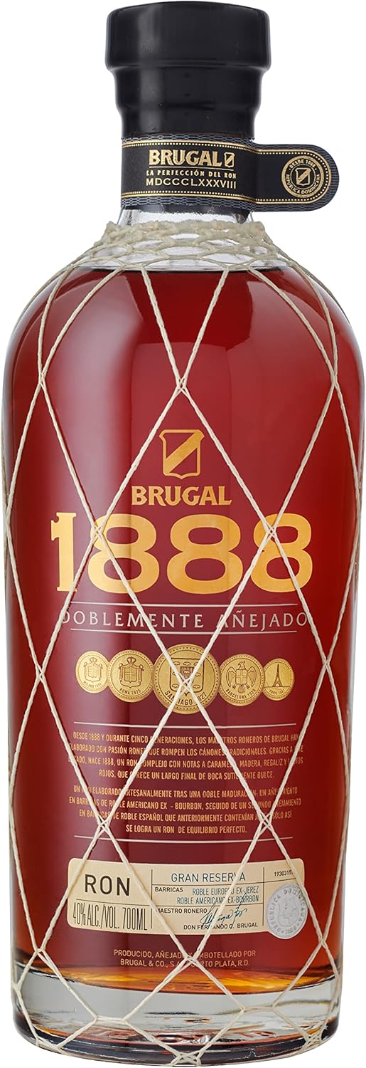 Brugal 1888 Double Aged Dominican Golden Rum Gift Pack with Lantern, 70 cl