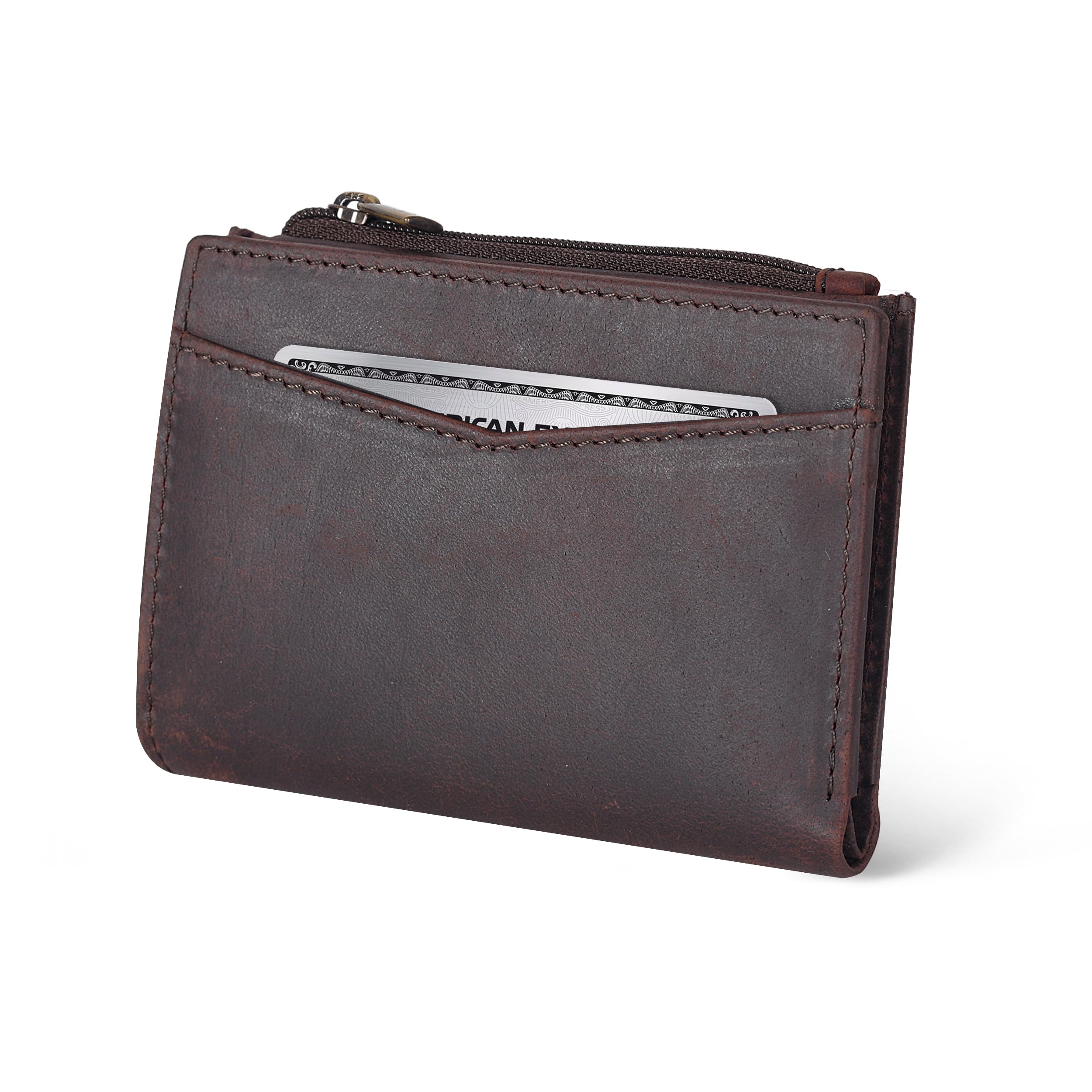 Amazon.com: Oak Leathers Leather Wallet For Women - Small RFID Coin ...