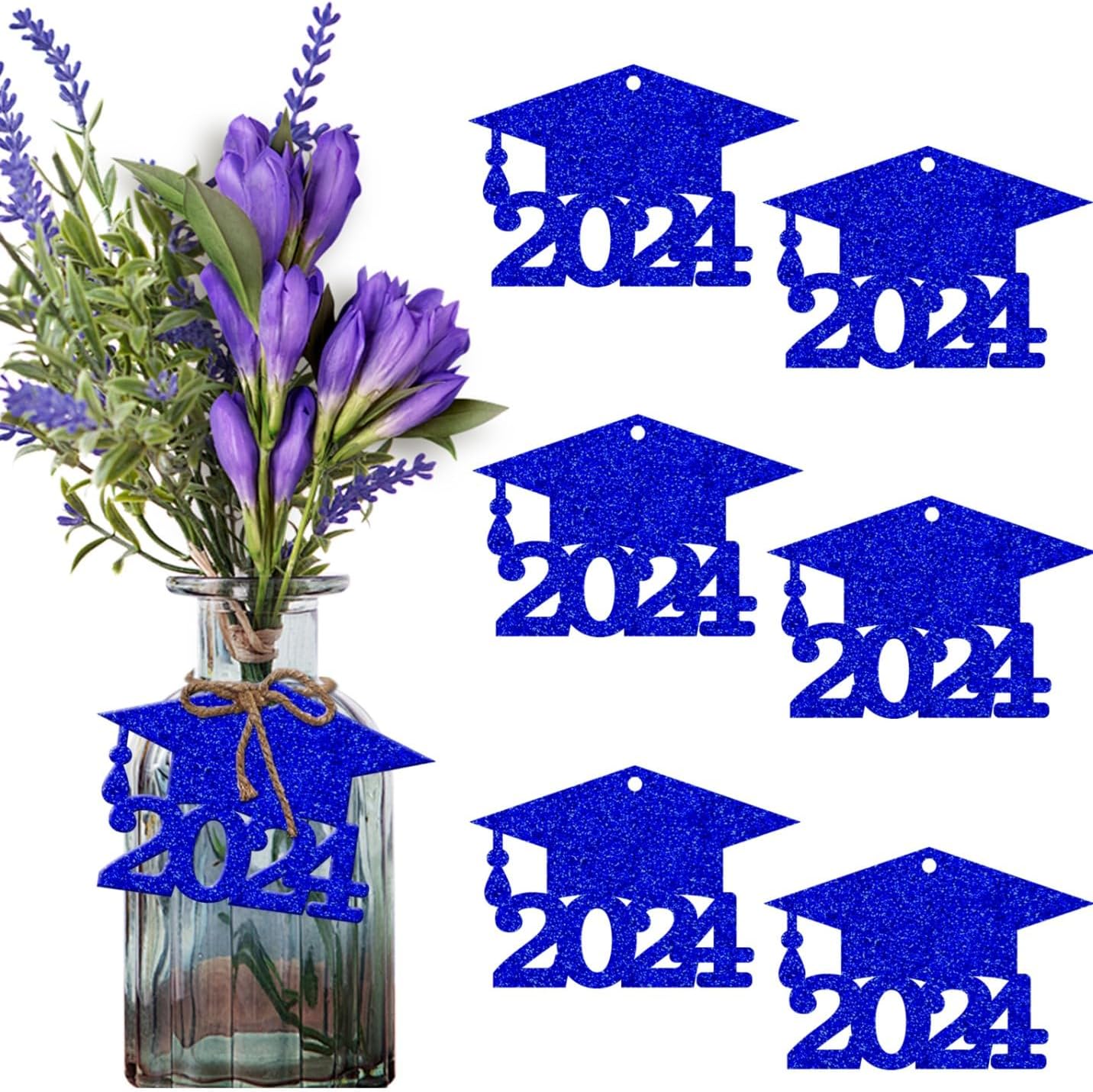 Amazon.com: 24 Pcs Double Sided 2024 Graduation Cutouts with 32.8 Feet ...
