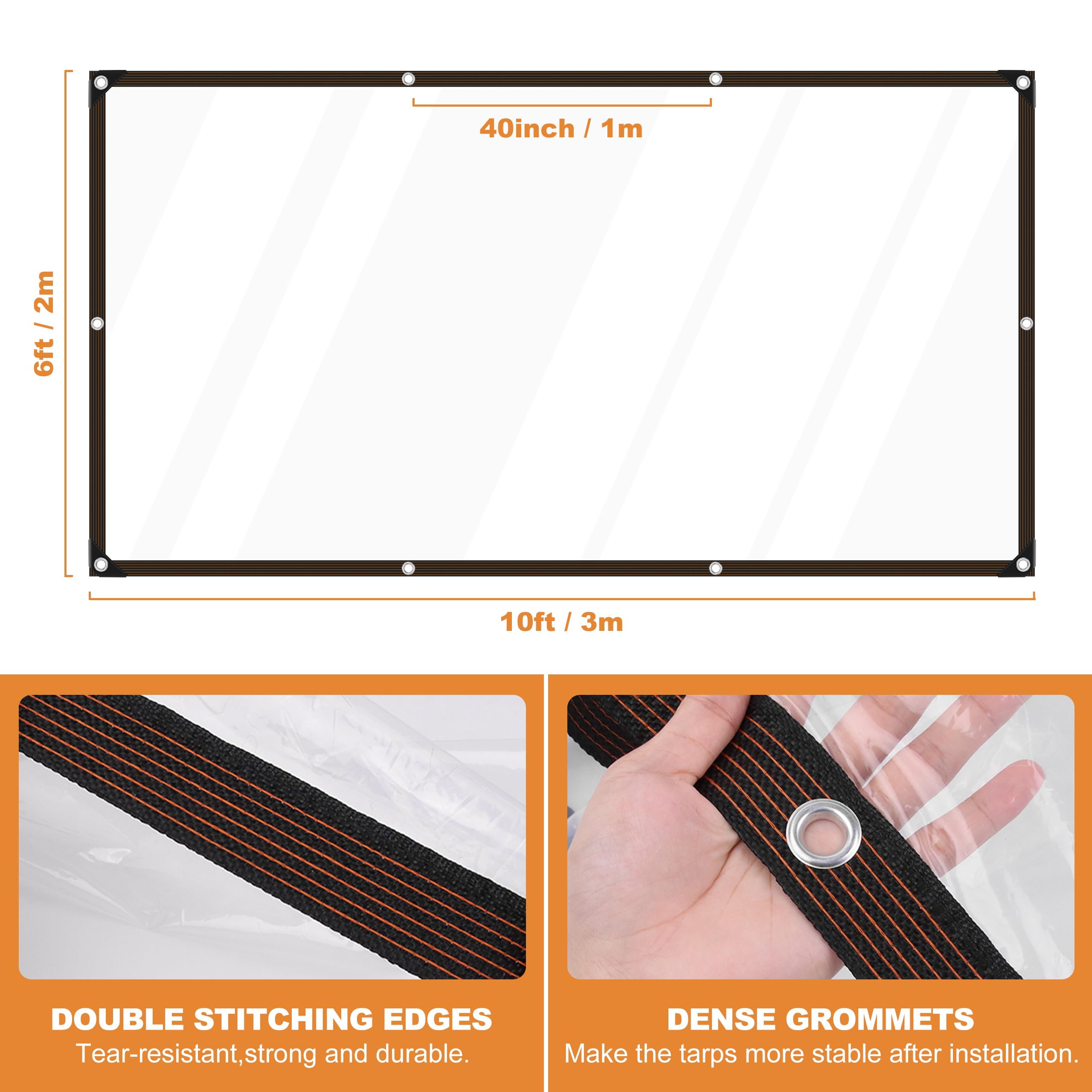 Snapklik.com : Clear Tarp - Heavy Duty Waterproof 6x10ft Plastic Tarps