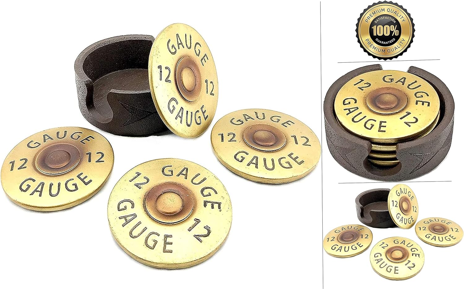 Amazon.com: Bellaa Shotgun Coasters 12 Gauge Shell Set 5 Pcs Holder ...