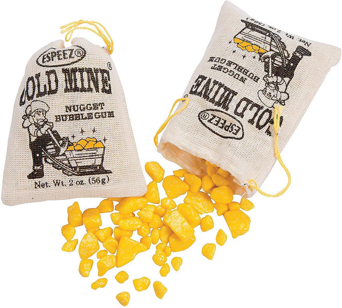 Amazon.com : Gold Nugget Gum in Drawstring Bags - 12 bags : Chewing Gum ...
