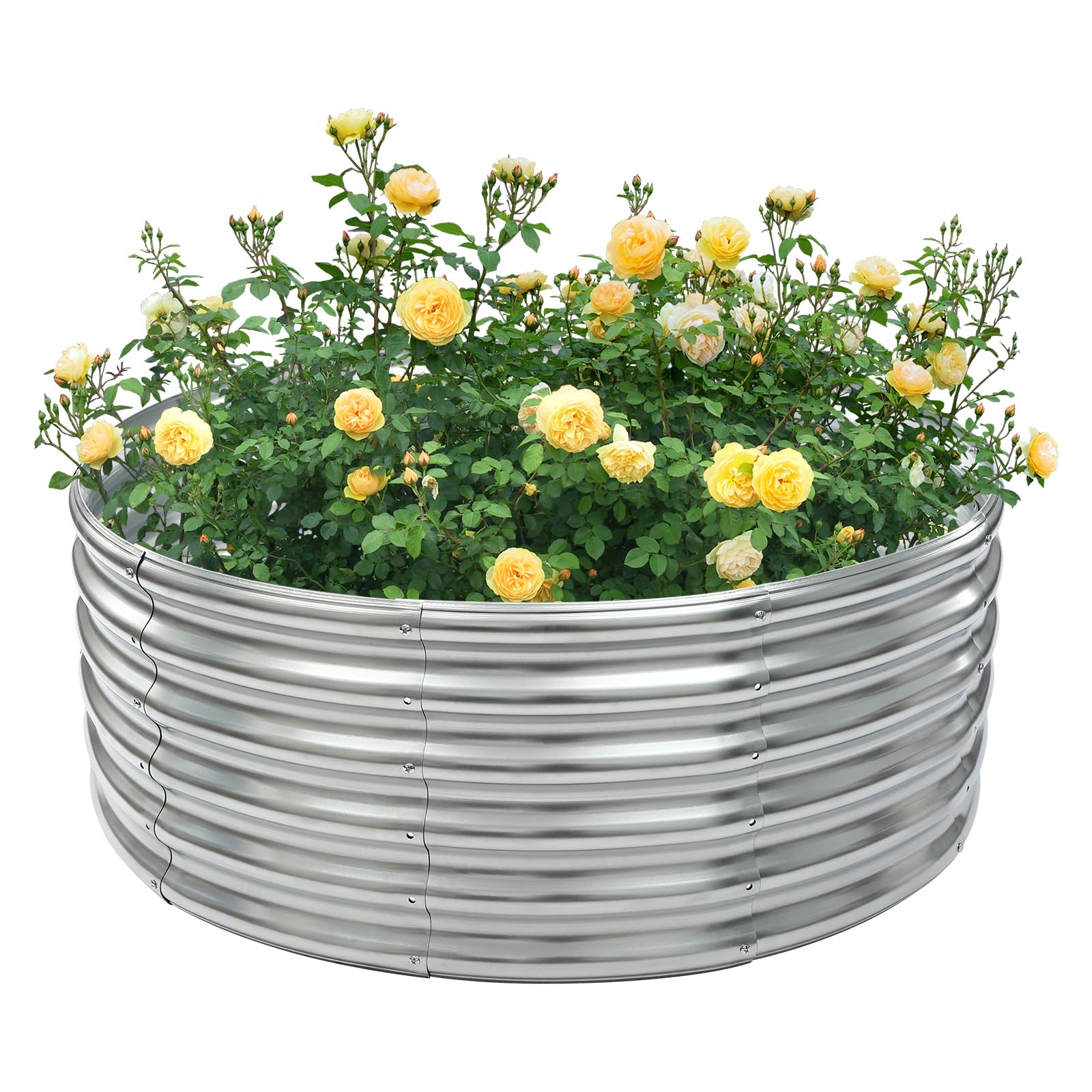 Amazon.com: RibasuBB 17" Tall 42" Raised Garden Bed, Round Large Metal ...